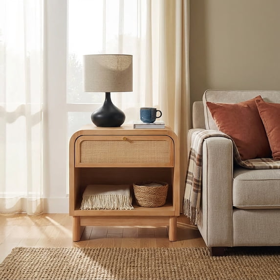Christopher Knight Home 23.6" Boho Rattan Nightstand, Bedside Table ...