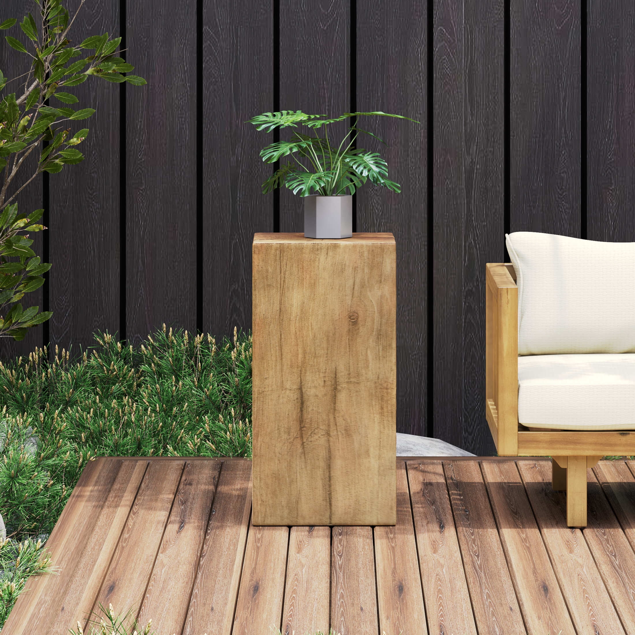 Christopher Knight Home 27.75" MGO End Table, Wood-Look Square Design ...