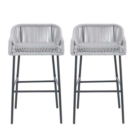 Christopher Knight Home 29" Outdoor Rope Bar Stools, Set of 2, Woven ...