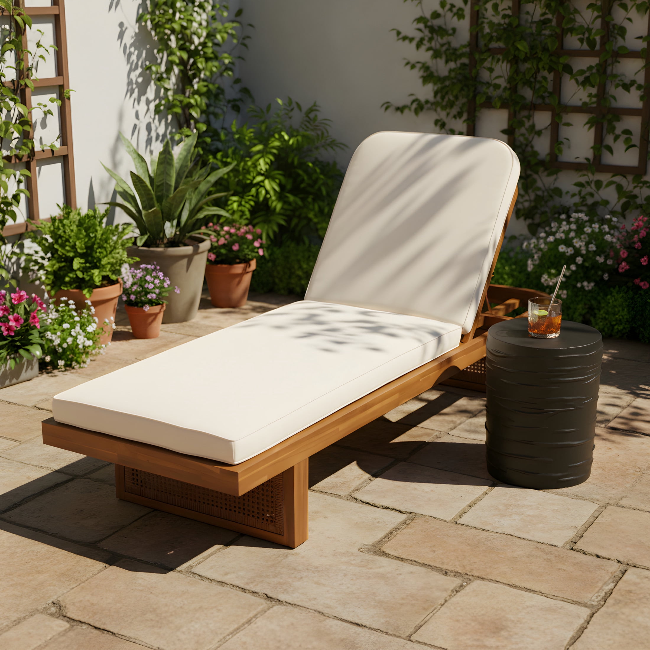 Christopher Knight Home 2PCS Patio Chaise Lounge & Side Table Set ...