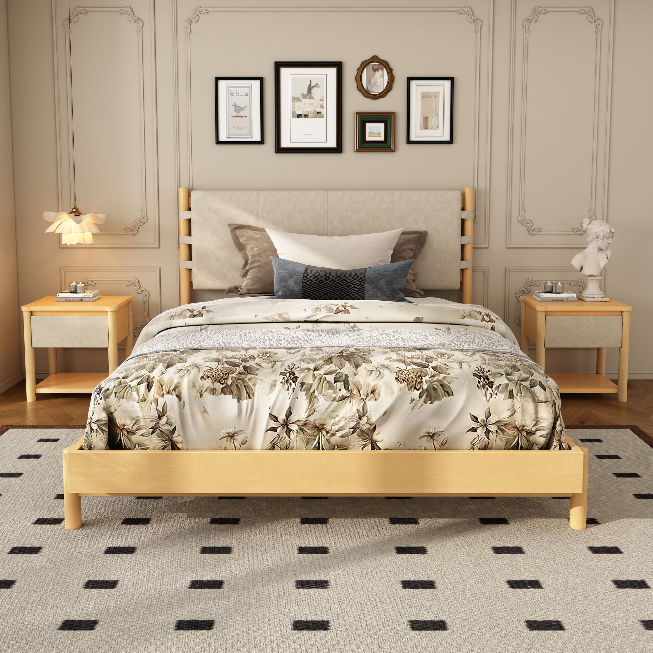 Christopher Knight Home 3-Piece Modern Queen Bed Frame with 2 ...