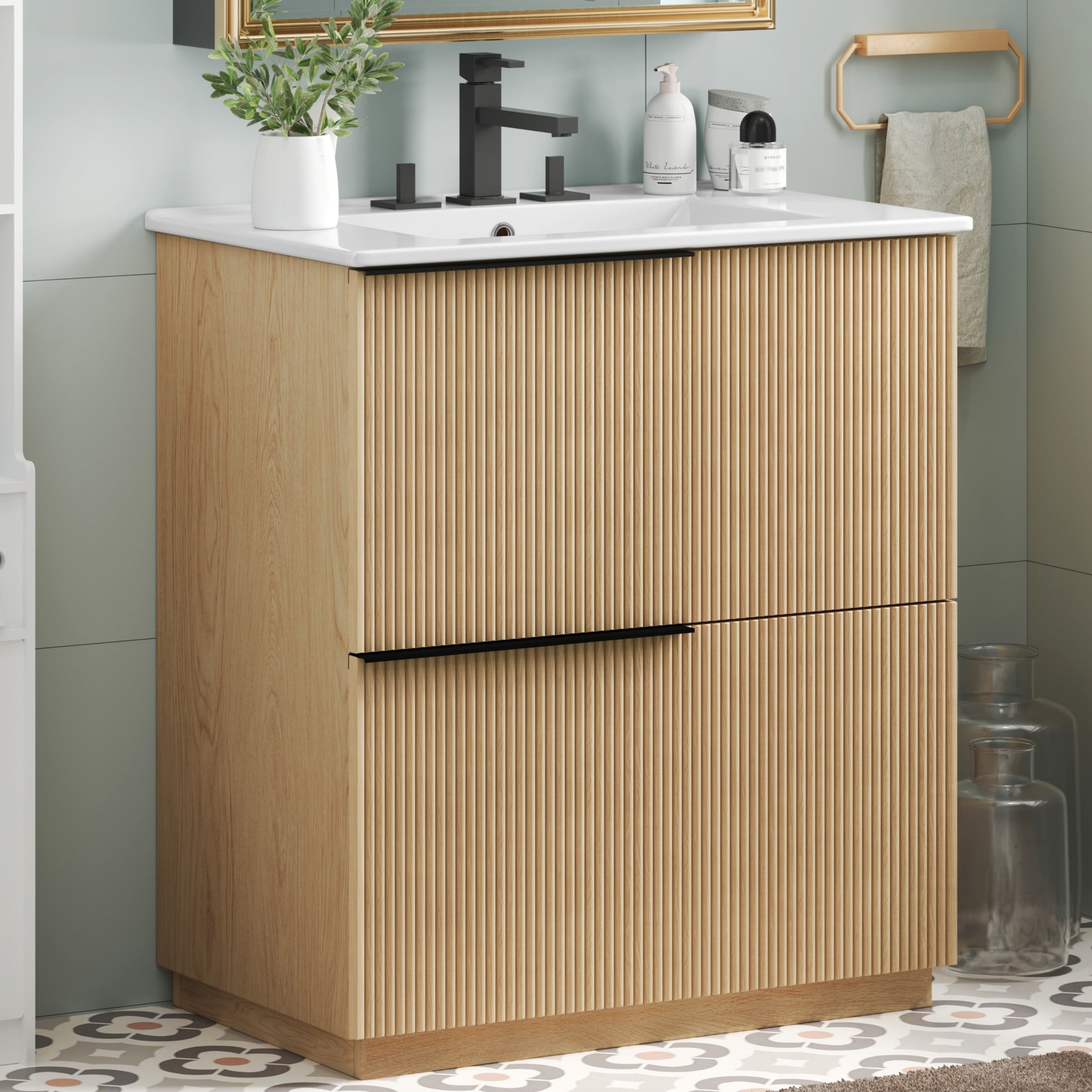 Christopher Knight Home 30" Bathroom Vanity with Ceramic Sink and Soft ...