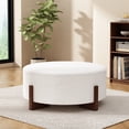 Christopher Knight Home 34" Modern Round Ottoman, White Boucle ...