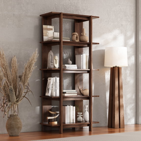Christopher Knight Home 4-Tier Open Bookcase, 70.2" Solid Acacia Wood ...