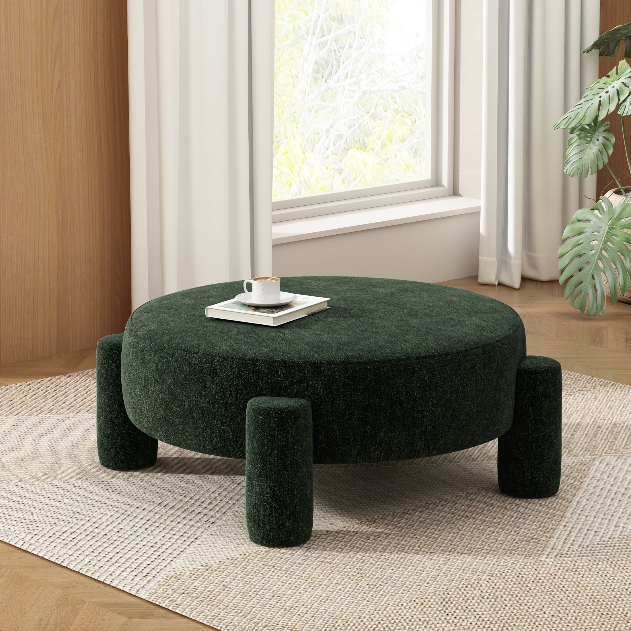 Christopher Knight Home 40" Round Large Accent Ottoman, Fully ...