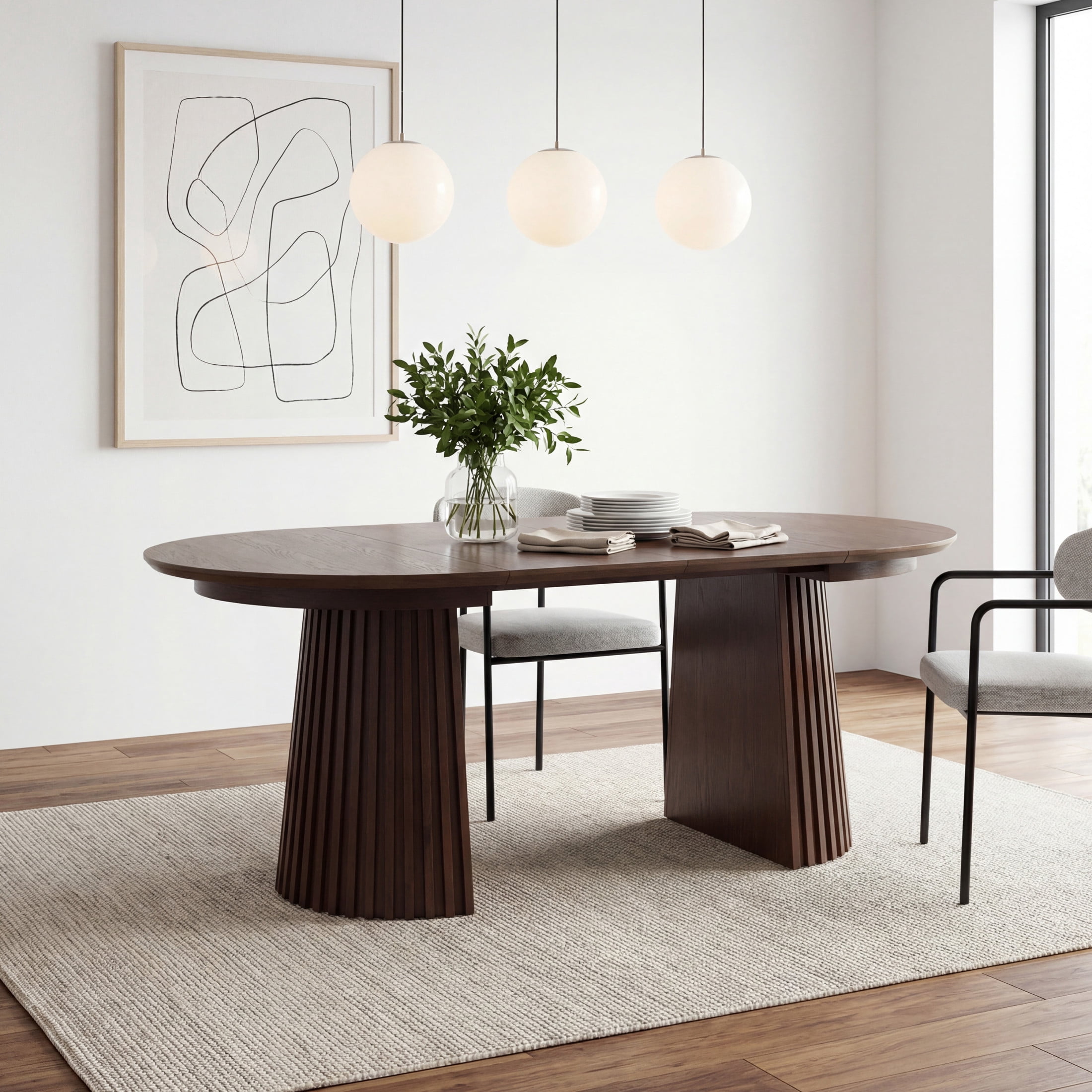 Christopher Knight Home 47"-78" Mid-Century Modern Oval Extendable ...