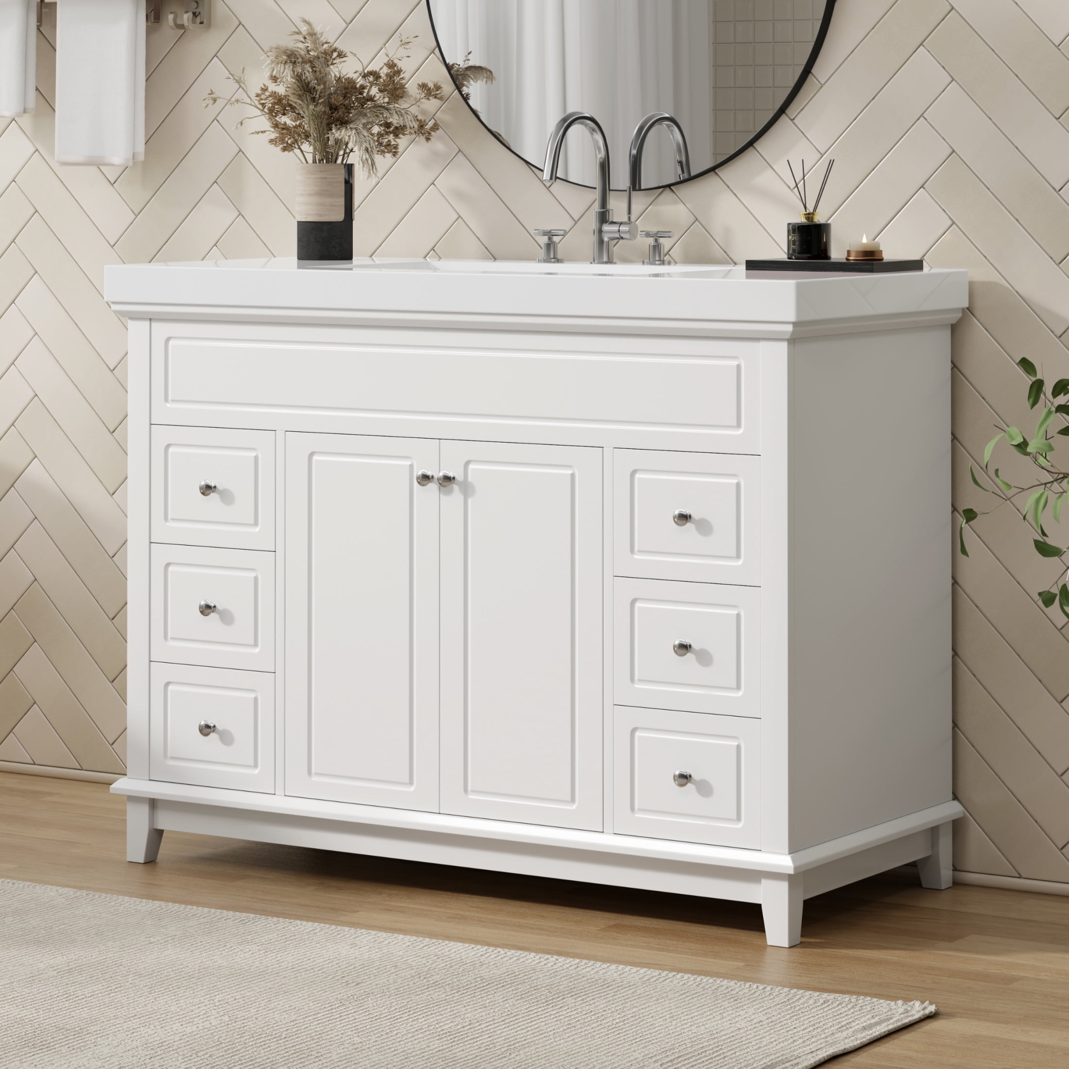 Christopher Knight Home 48" Bathroom Vanity with Sink, Soft-Close 6 ...