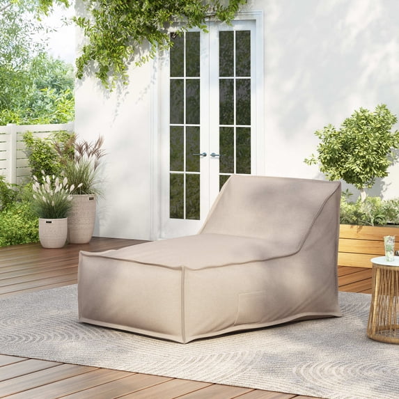 Christopher Knight Home 48" Outdoor Bean Bag Lounge Chair, Plush Foam ...