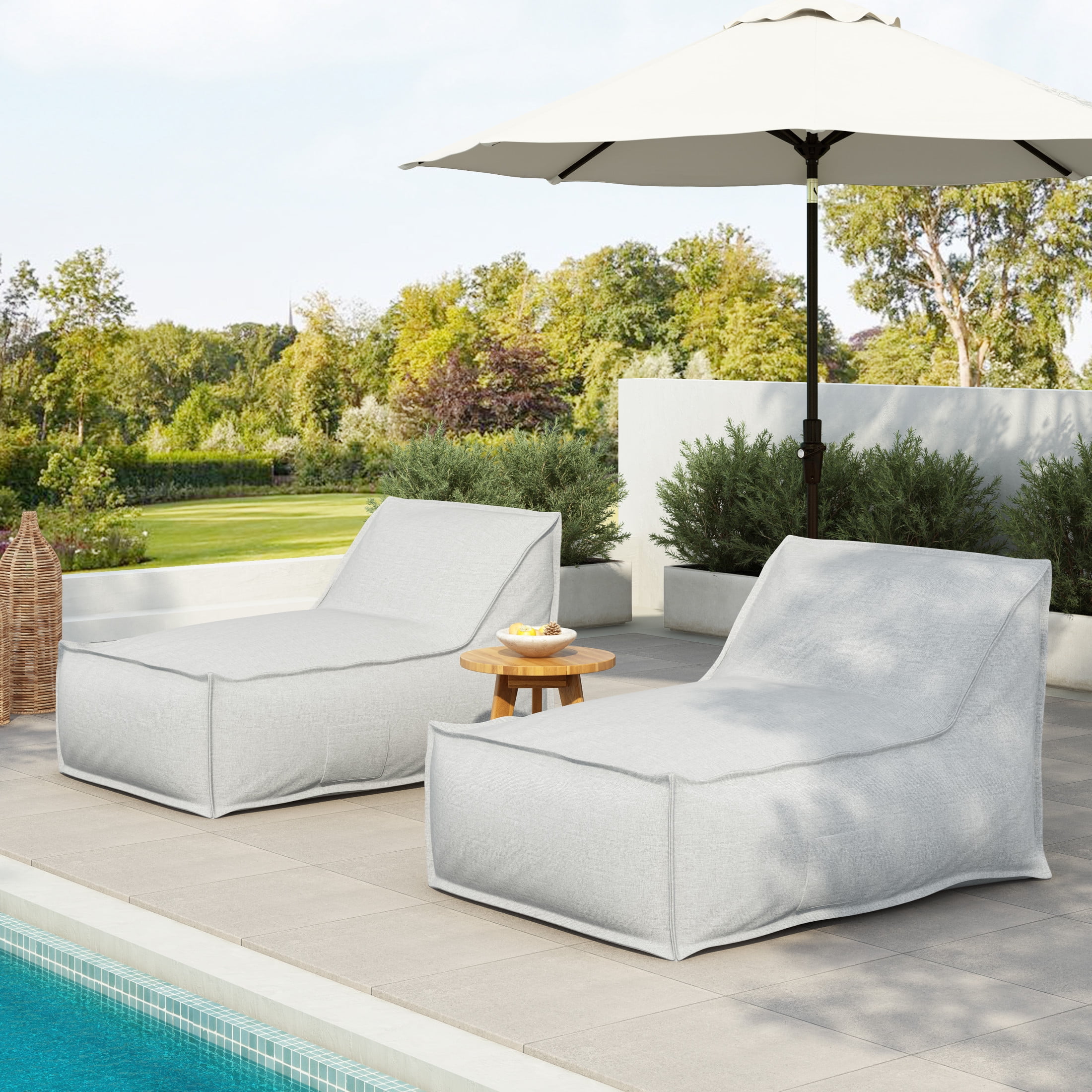 Christopher Knight 48" Outdoor Bean Bag Lounge Chair, Set of 2 ...