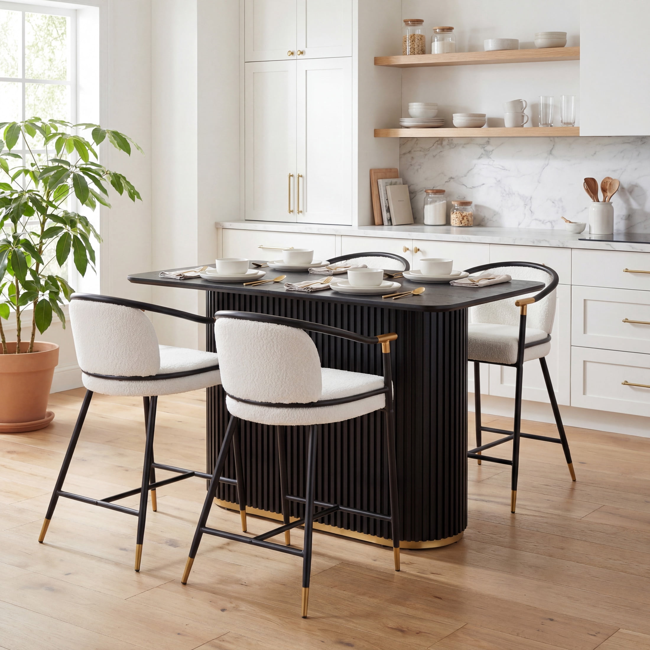 Christopher Knight Home 5-Piece Modern Counter Height Dining Table with ...