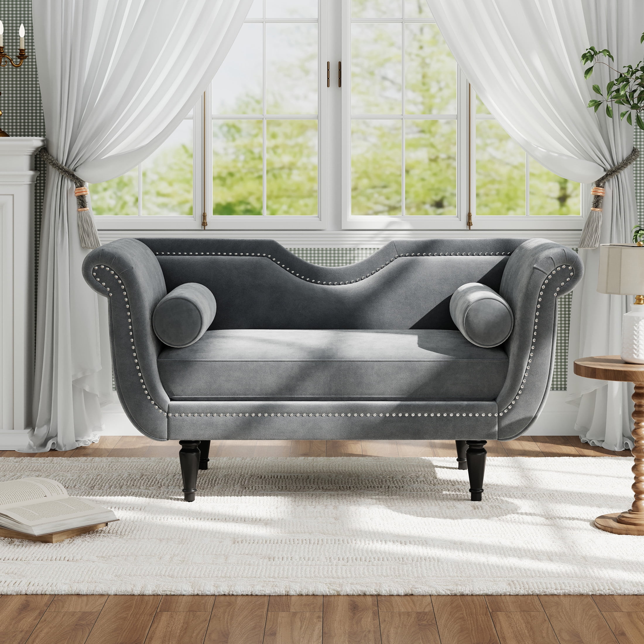 Christopher Knight Home 53" Luxury Velvet Upholstered Bench with ...