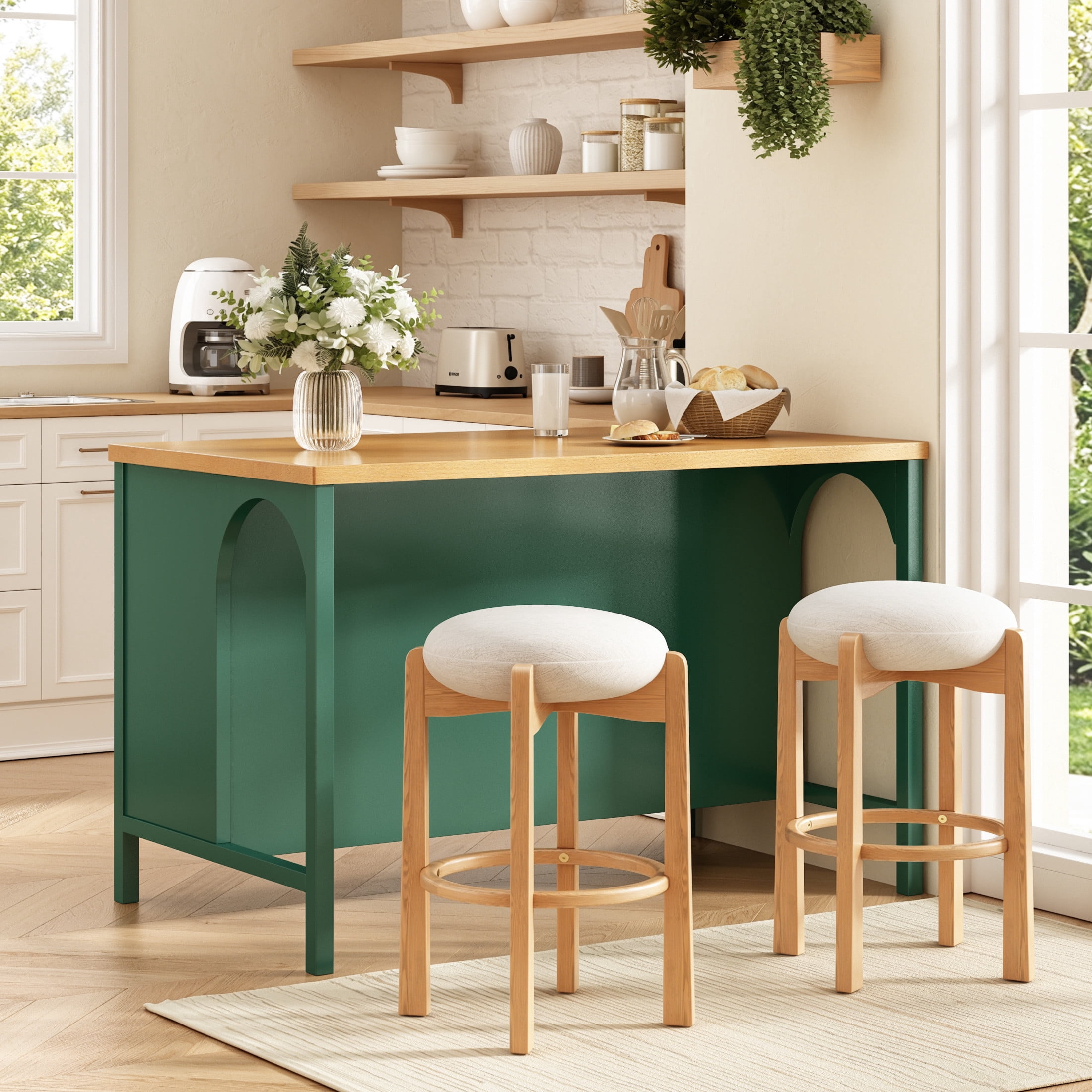 Christopher Knight Home 56" Farmhouse Kitchen Island Cart with Open ...