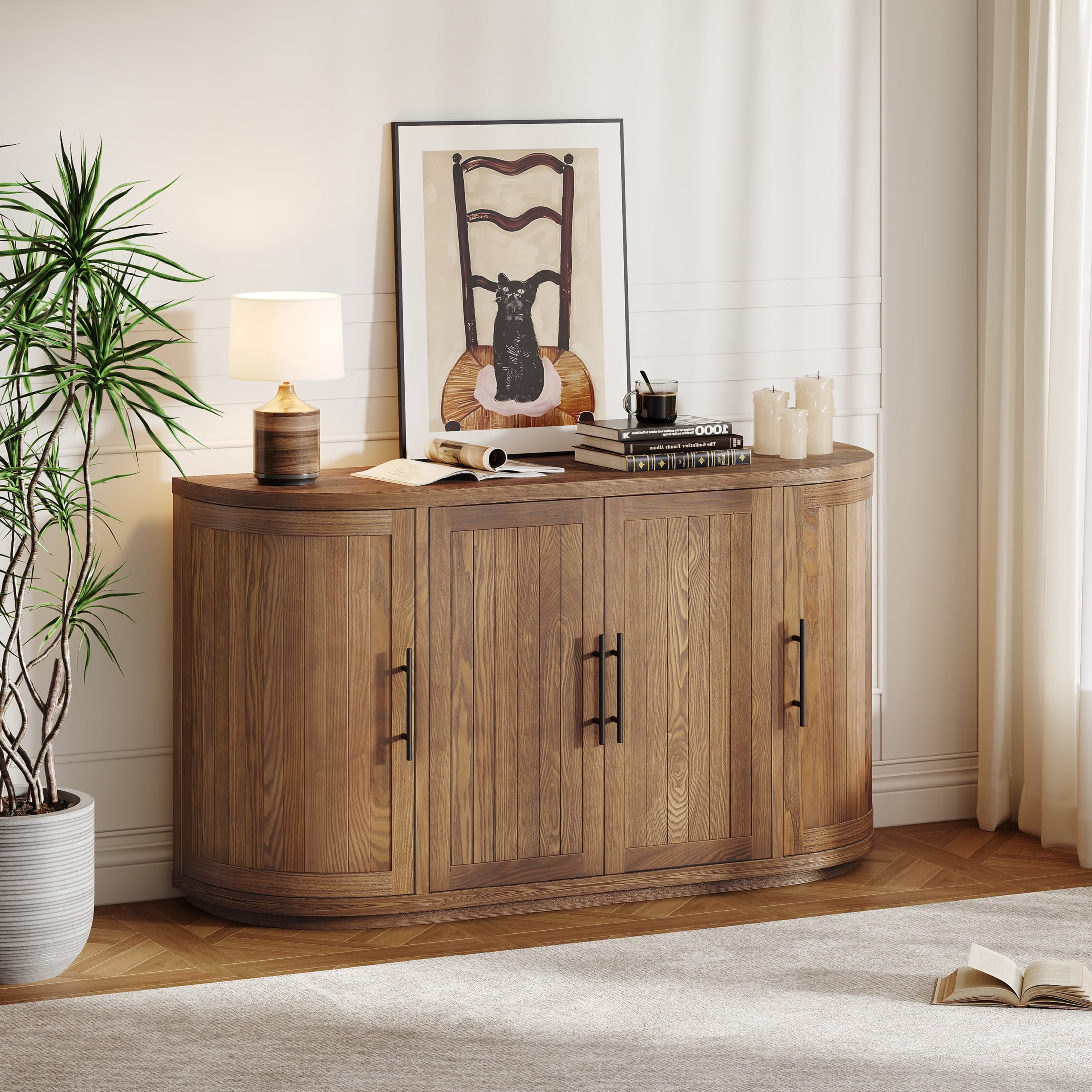 Christopher Knight Home 57" Modern Sideboard Storage Cabinet with 4 ...