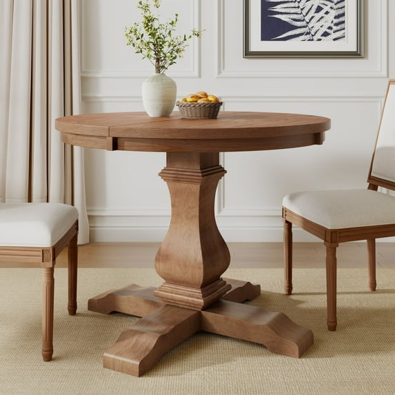 Christopher Knight Home 57" Oval Extendable Dining Table with Pedestal ...