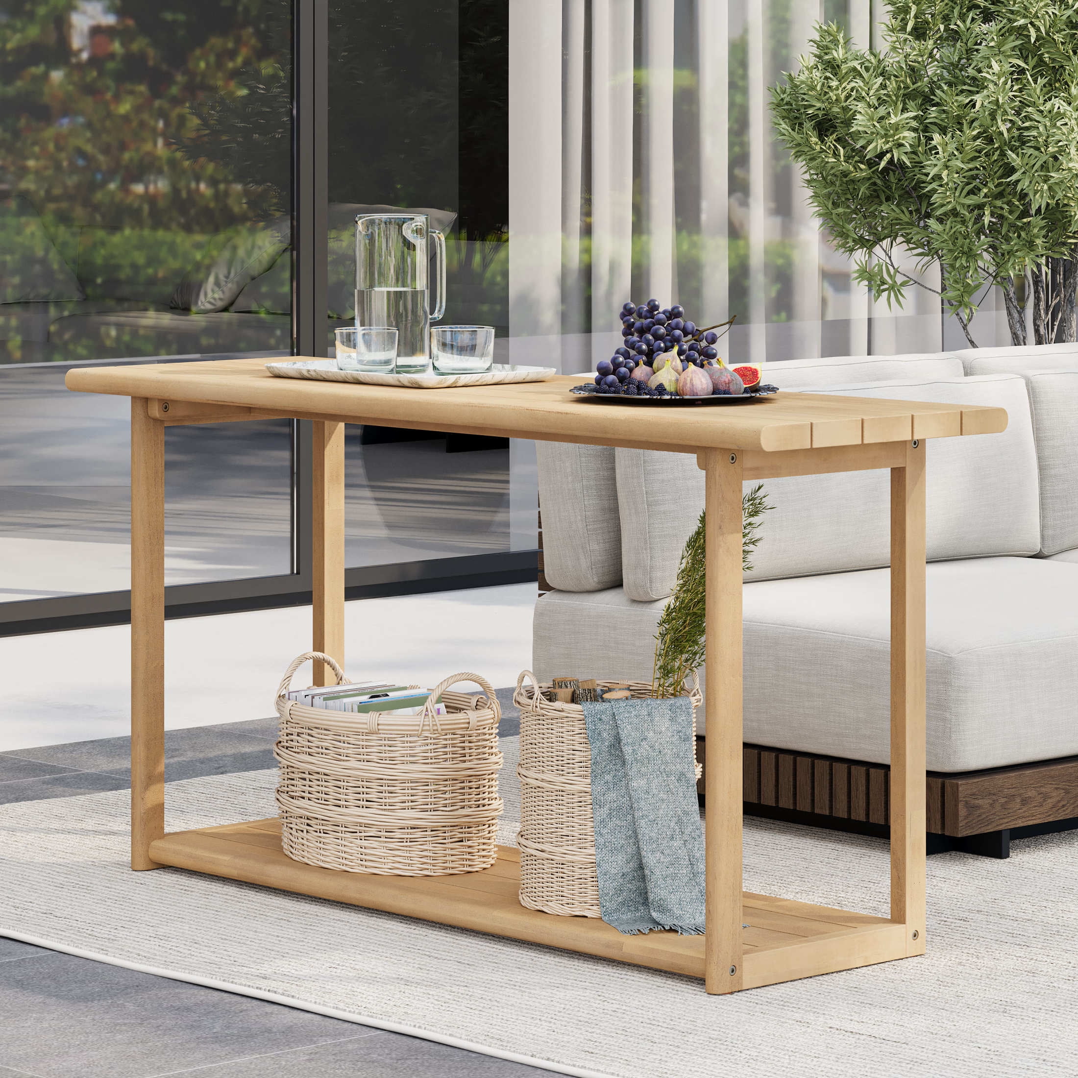 Christopher Knight Home 60" Woodside Rectangular Outdoor Buffet ...
