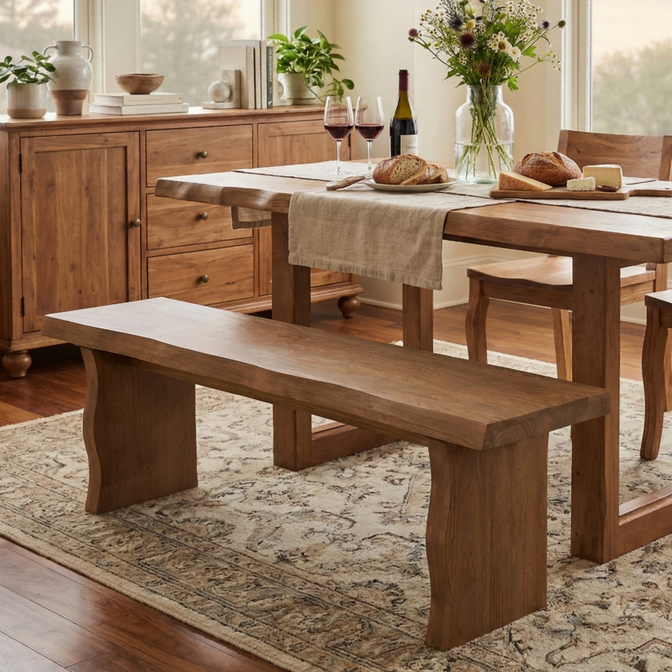Christopher Knight Home 62.9" Indoor Dining Bench, 3-Person Wood ...