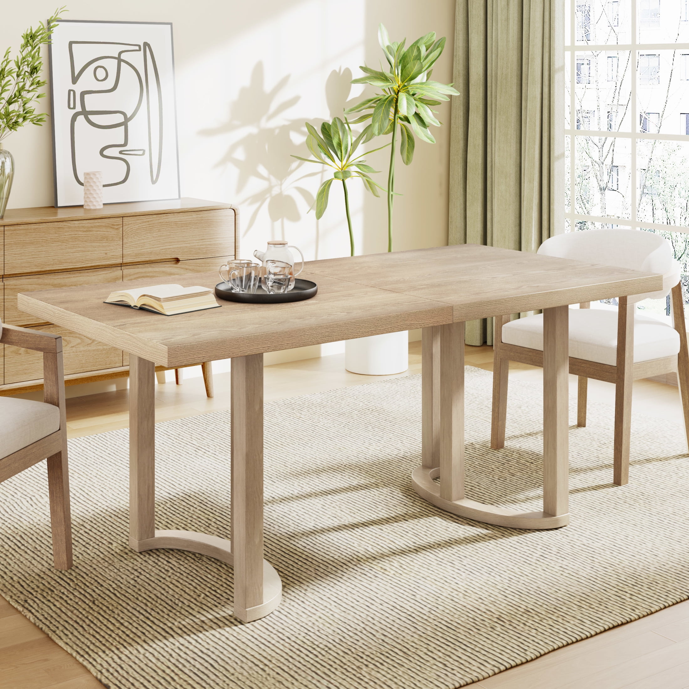 Christopher Knight Home 69" Modern Rectangular Dining Table, U-Shaped ...