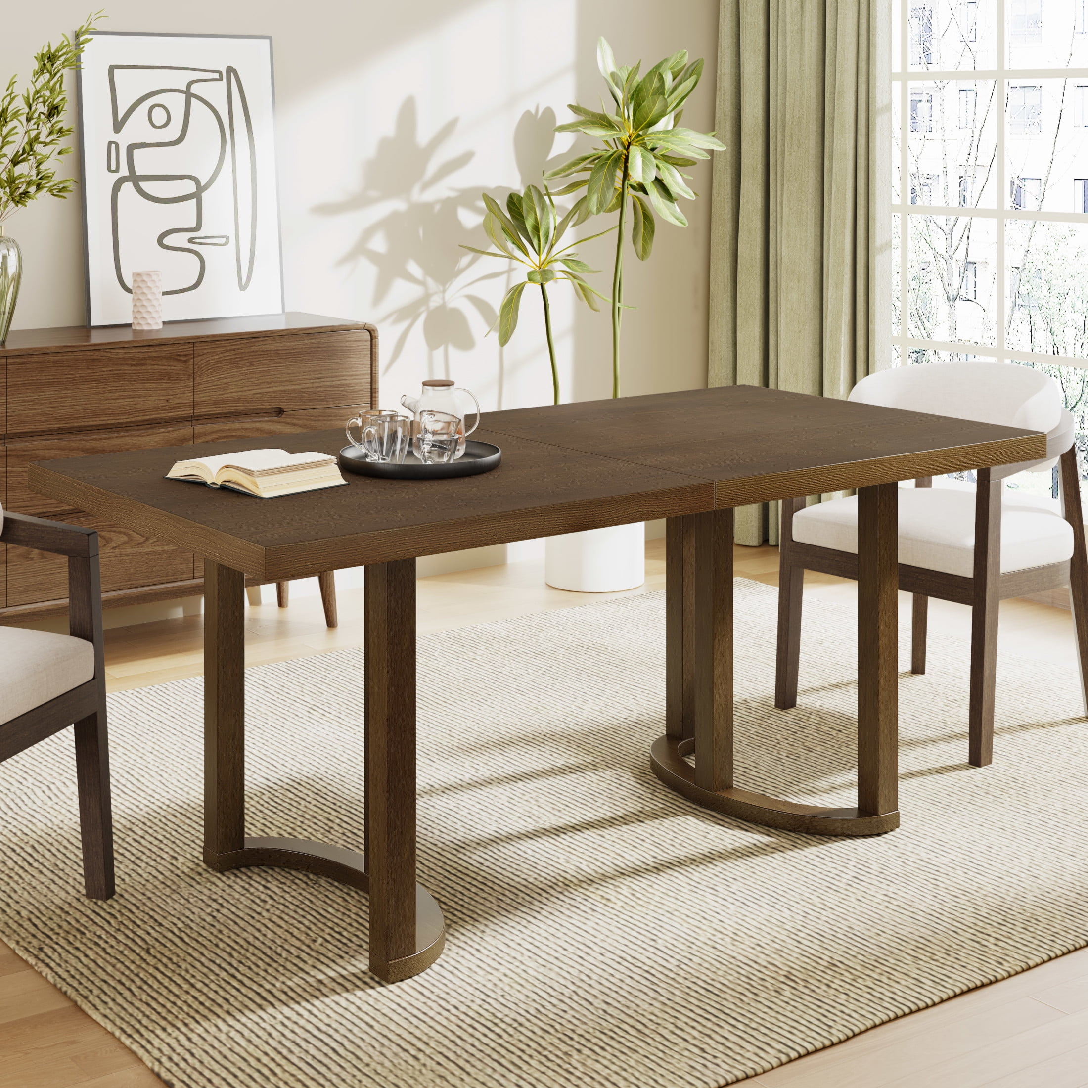 Christopher Knight Home 69" Modern Rectangular Dining Table, U-Shaped ...