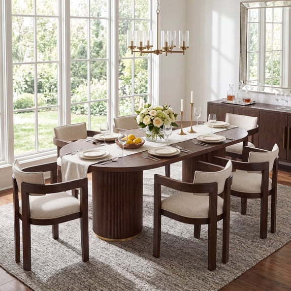 Christopher Knight Home 7-Piece Modern Oval Dining Table with ...