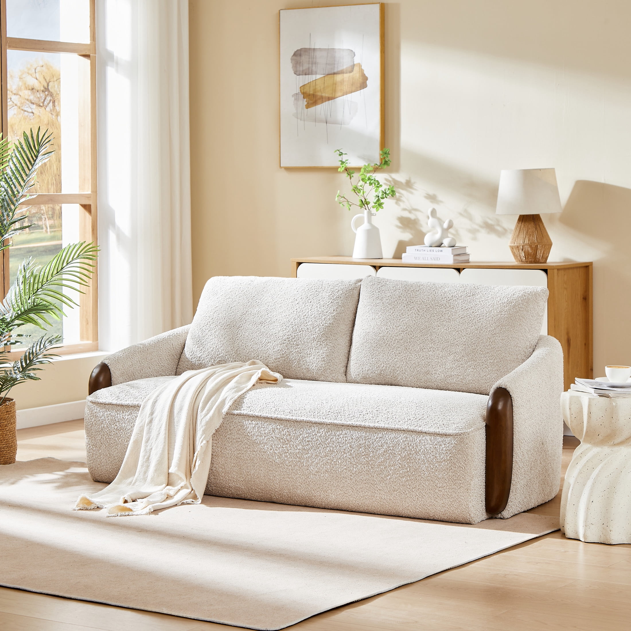 Christopher Knight Home 75" Modern Curved Boucle Sofa with 3 Seats ...