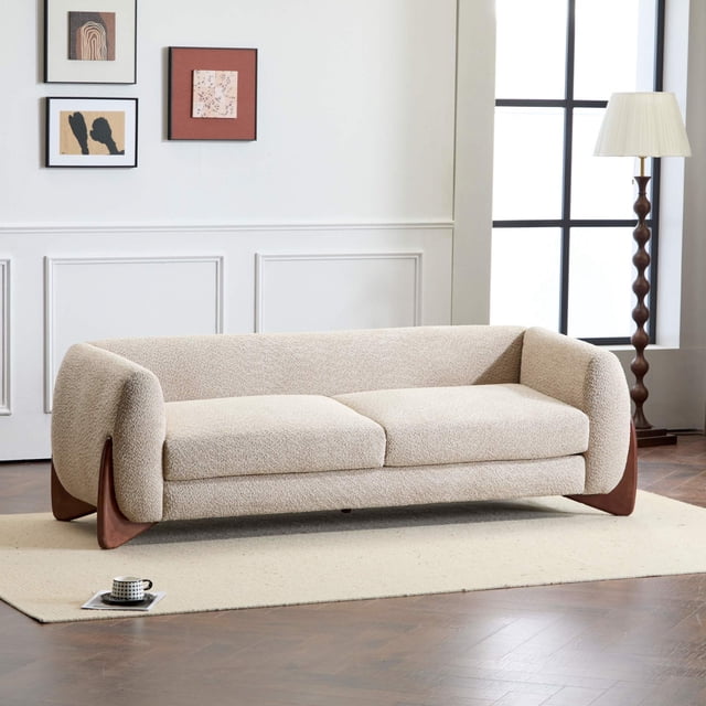 Christopher Knight Home 82" Boucle Sofa, 3-Seater Faux Sherpa Couch ...