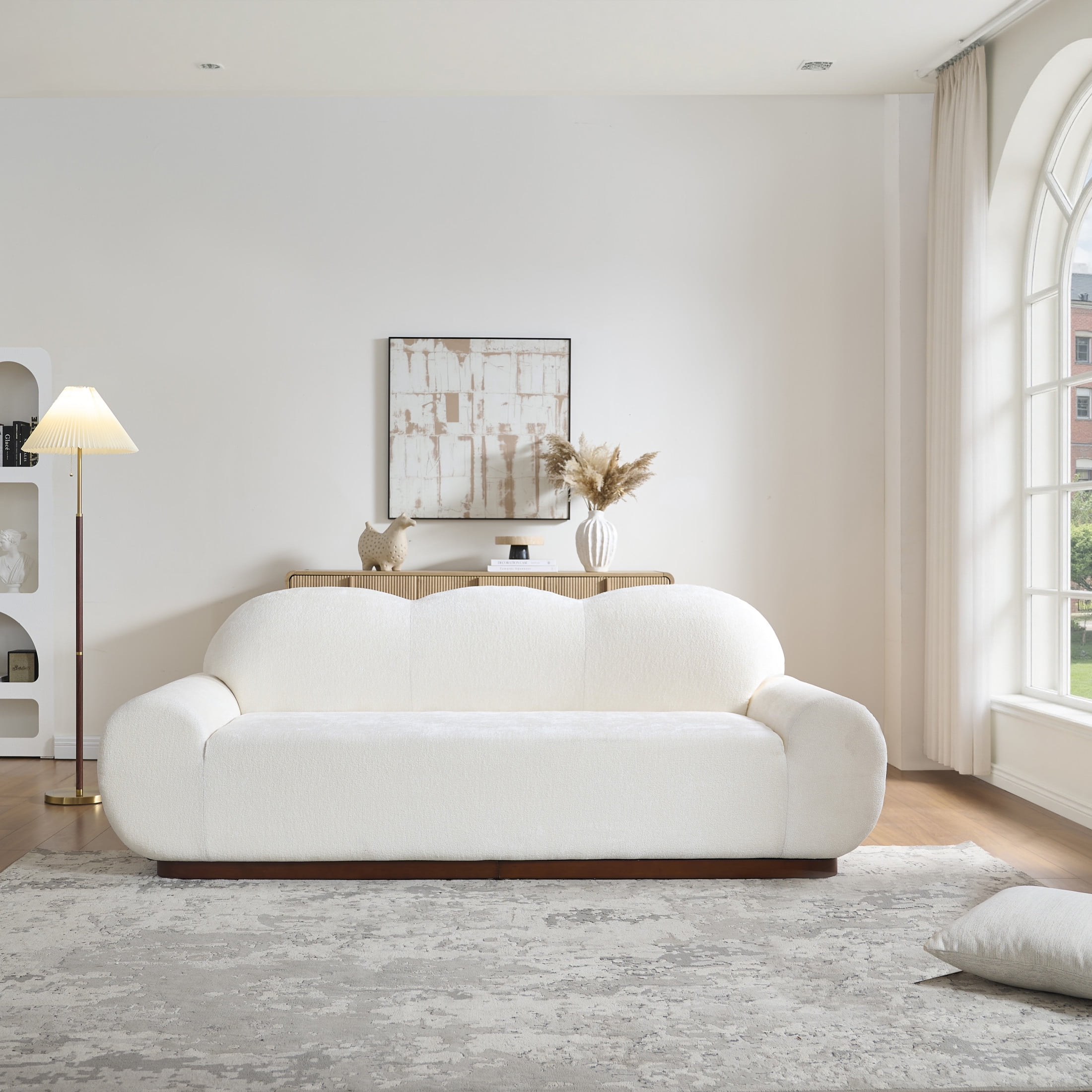 Christopher Knight Home 88" Cloud Curved Sofa, Modern Chenille ...