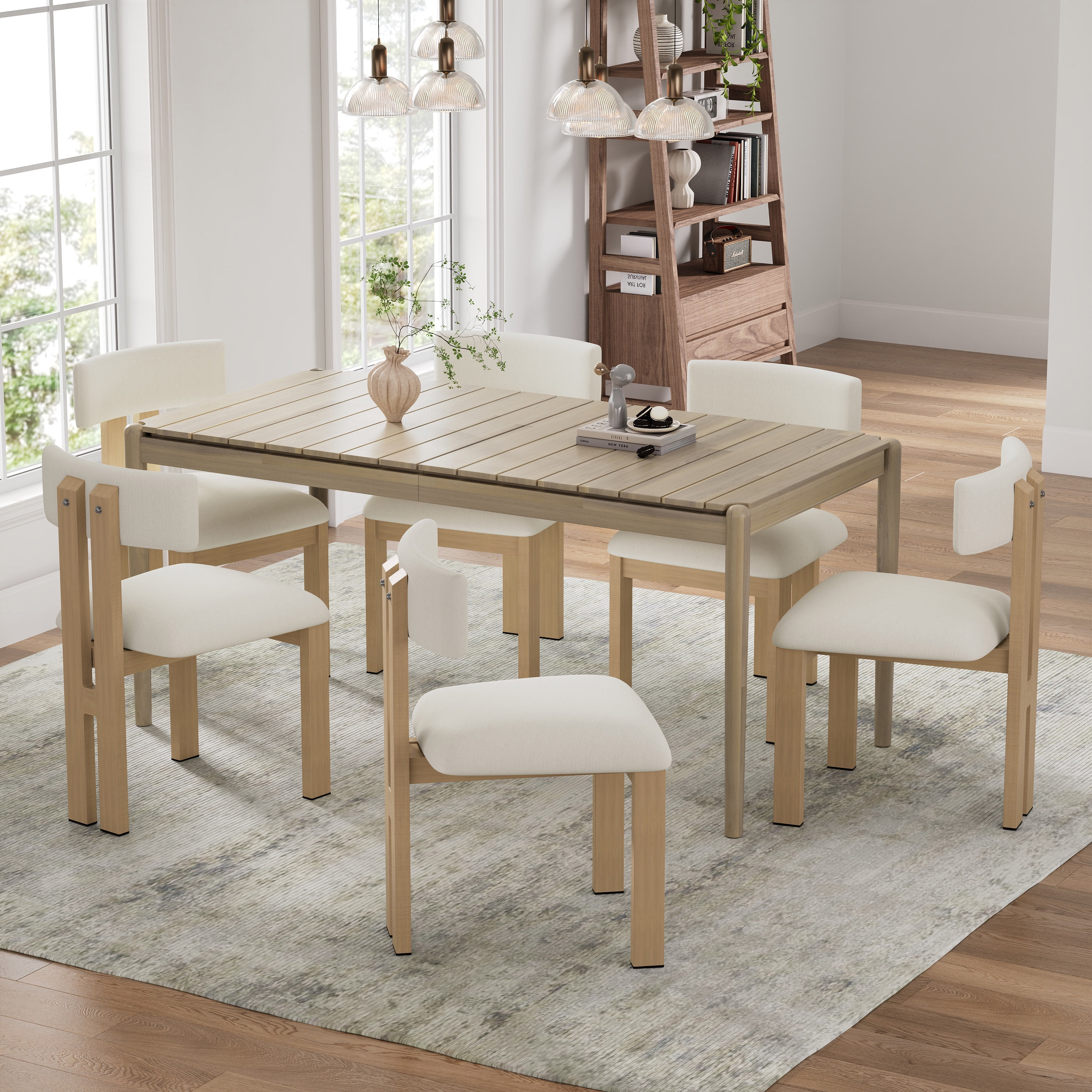 Christopher Knight Home Acacia Wood Dining Table Set for 6, includes 1 ...