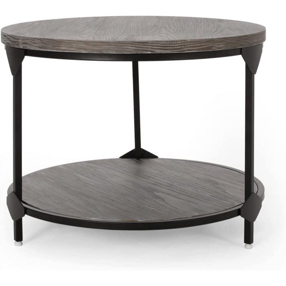 Christopher Knight Home Adeline Modern Industrial Round Coffee Table ...