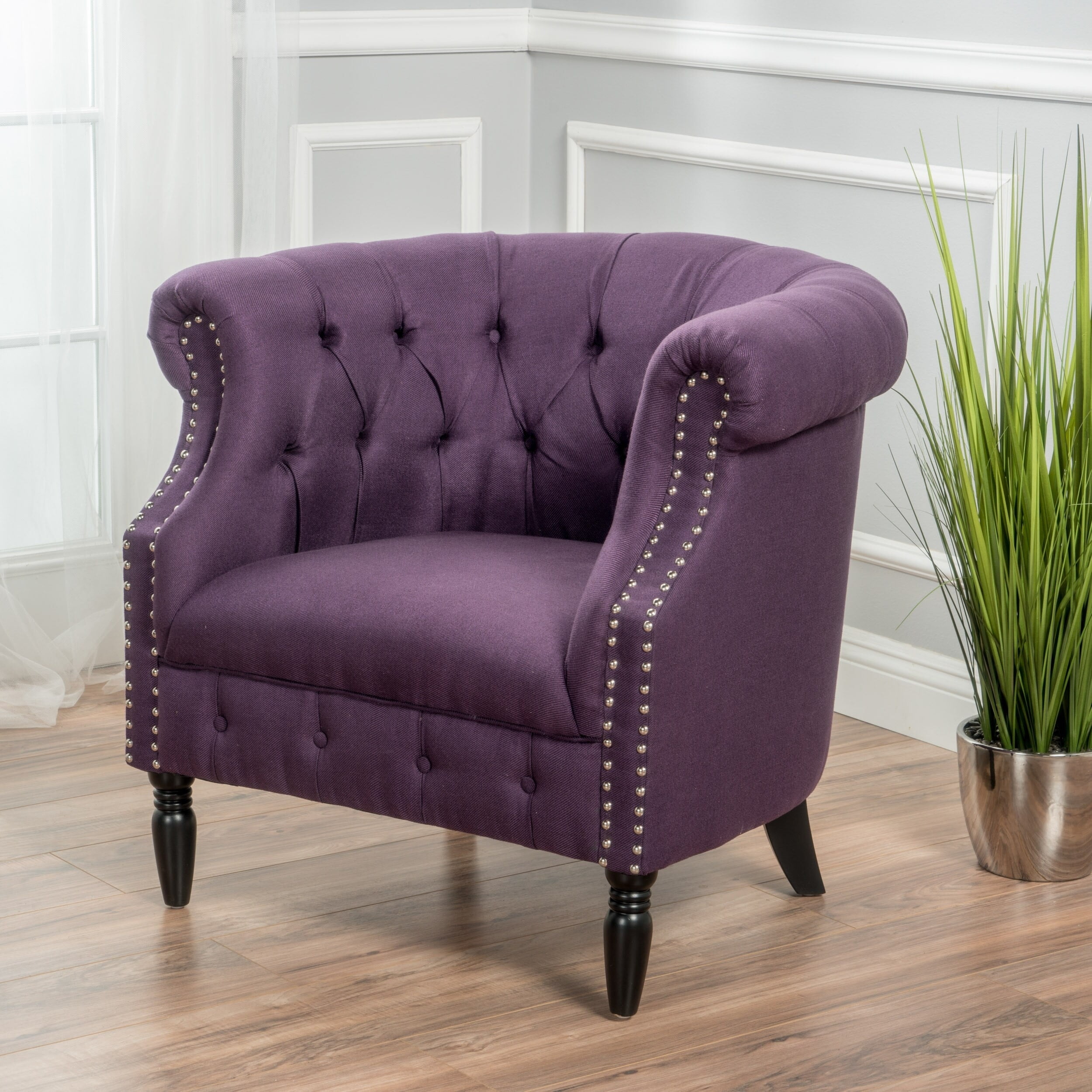 Christopher Knight Home Akira Tufted Fabric Club Chair by Plum ...