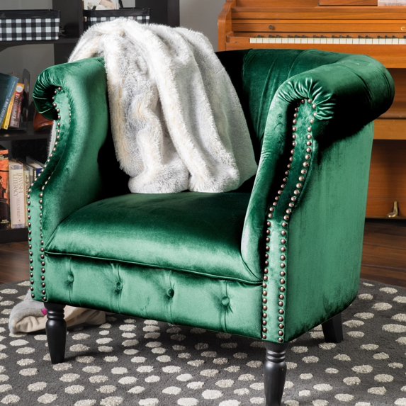 Christopher Knight Home Akira Velvet Club Chair by Green - Walmart.com