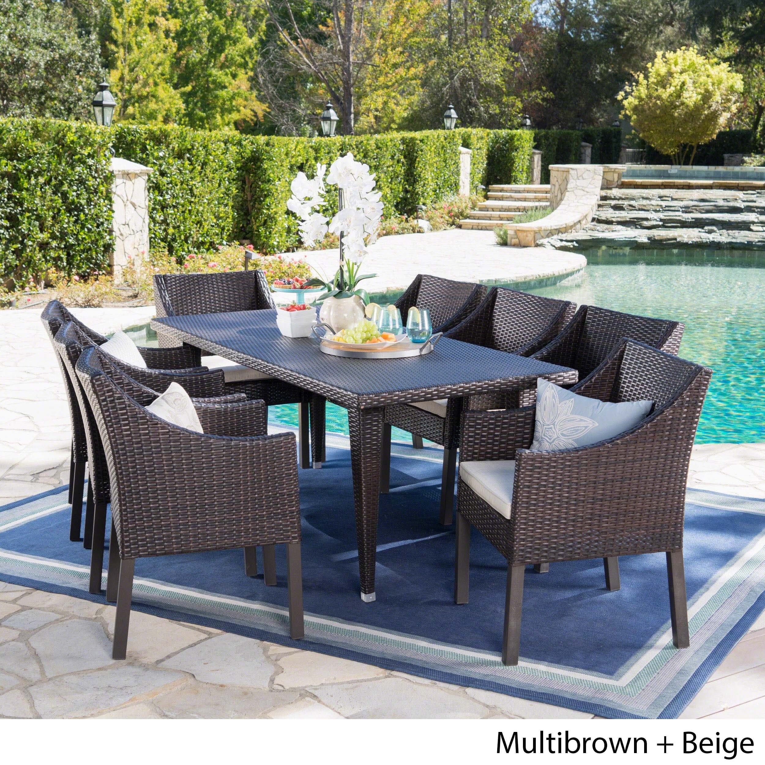 Christopher Knight Home Alameda Outdoor 9-piece Rectangular Wicker ...