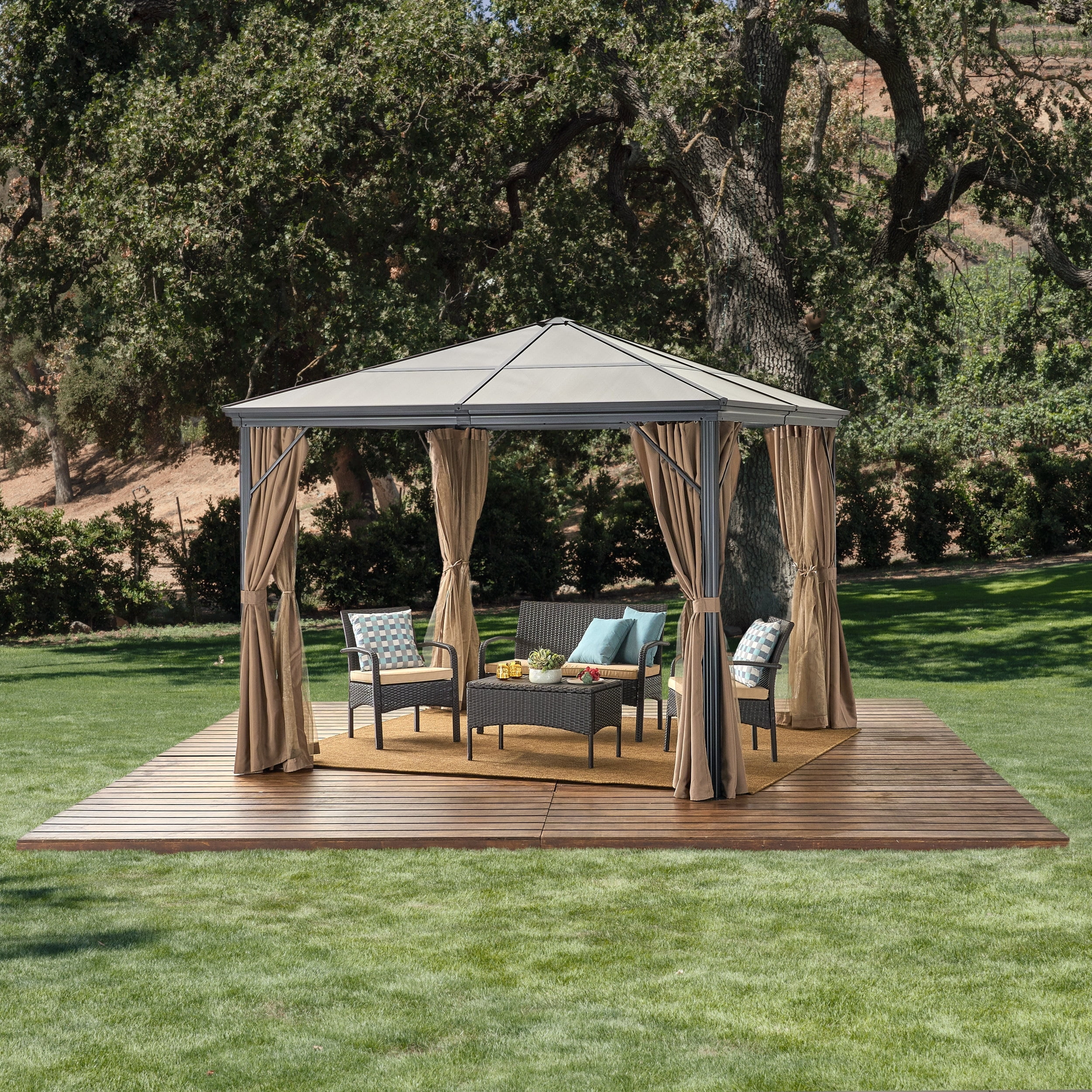 Christopher Knight Home Aruba Outdoor 10-foot Hard-top Aluminum Gazebo ...