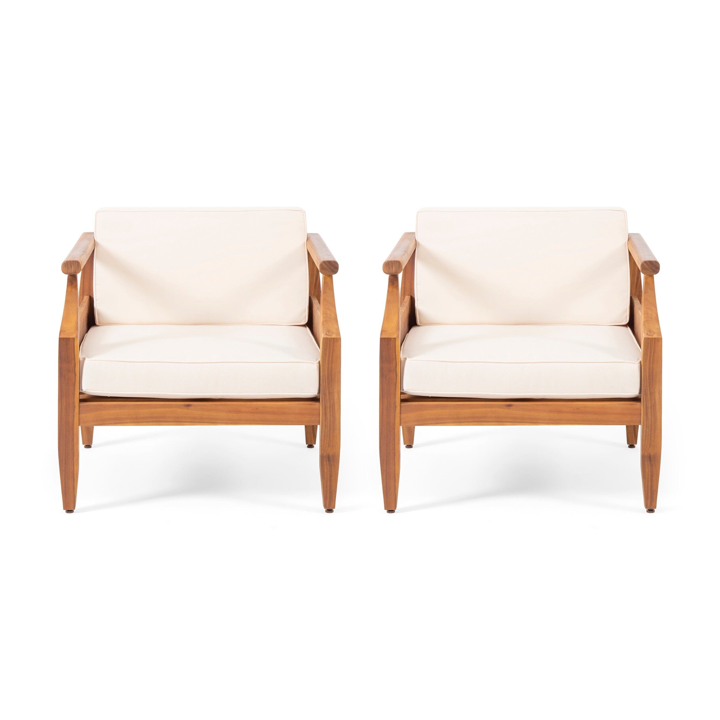 Christopher Knight Home Acacia Wood Wicker Club Chairs Set of 2 Optional Sunbrella Cushions Walmart