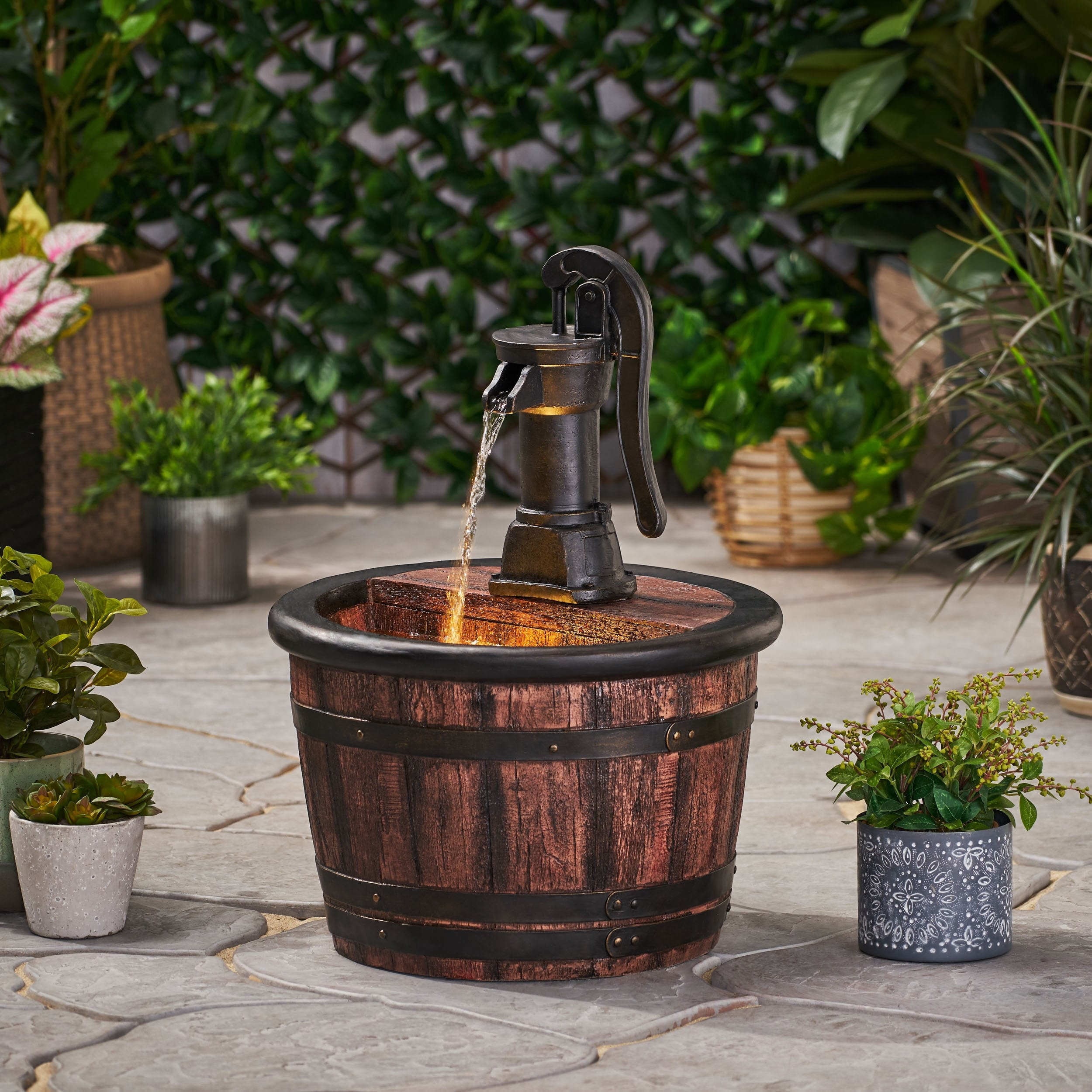 Christopher Knight Home Beaver Outdoor Outdoor Water Pump Fountain by ...
