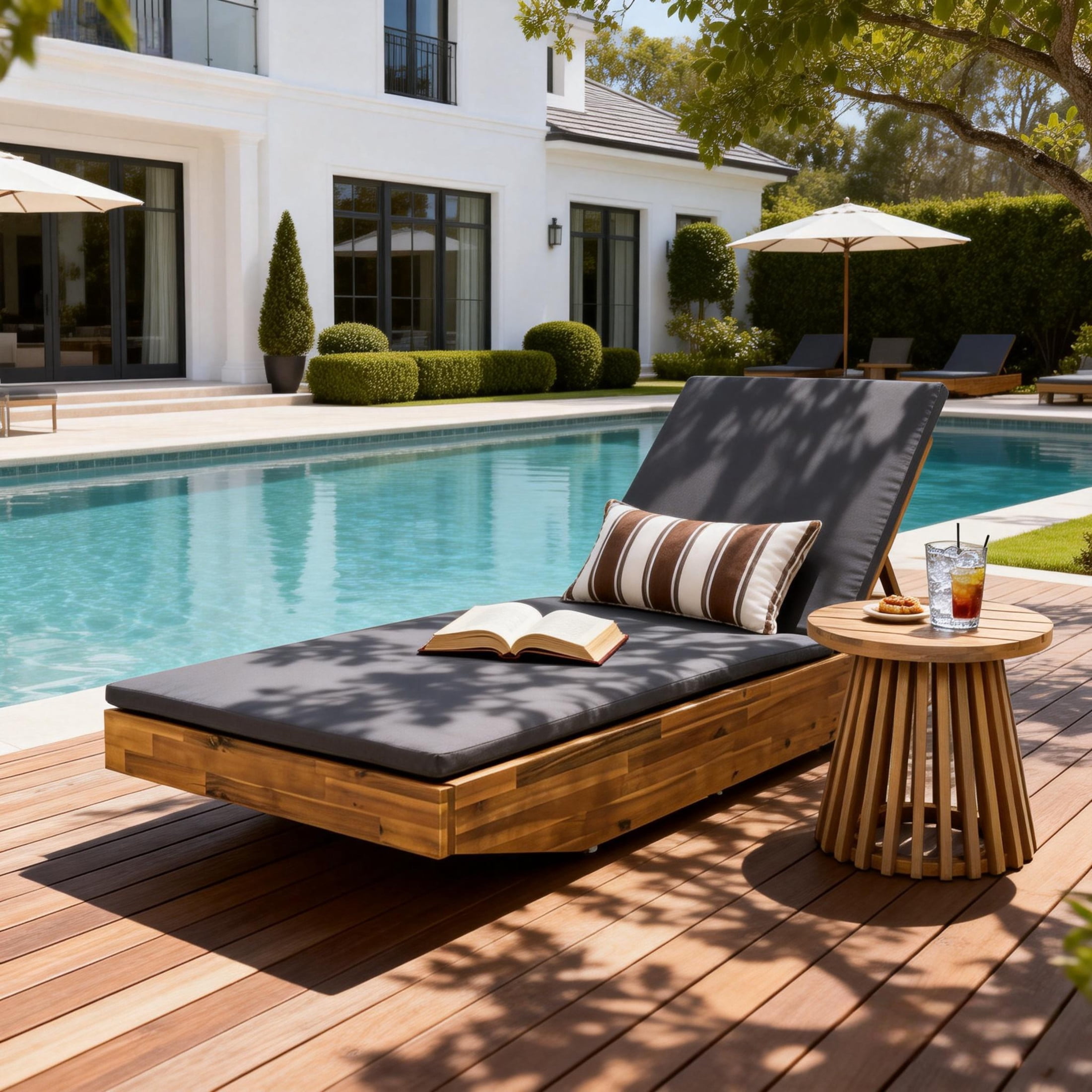 Christopher Knight Home Boat-Shape Patio Chaise Lounge Chair with 2 ...