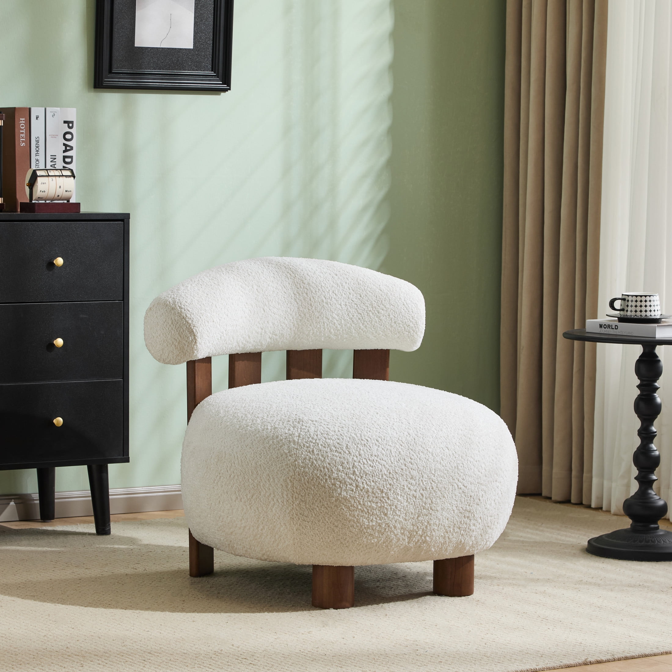 Christopher Knight Home Bohemian Accent Chair, Boucle Upholstery, Solid ...