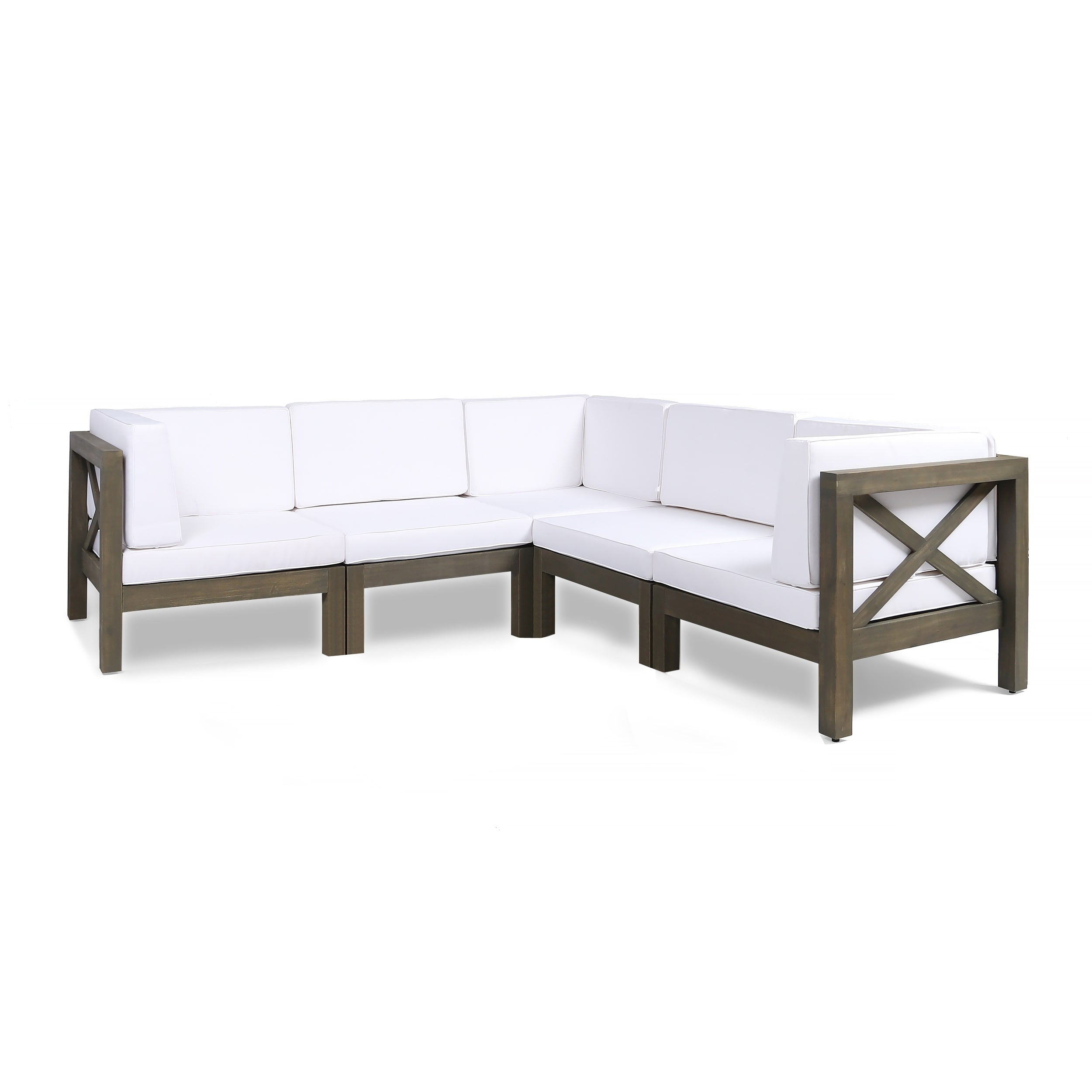 Christopher Knight Home Brava Outdoor 5-Seat Acacia Wood Sofa Set by ...