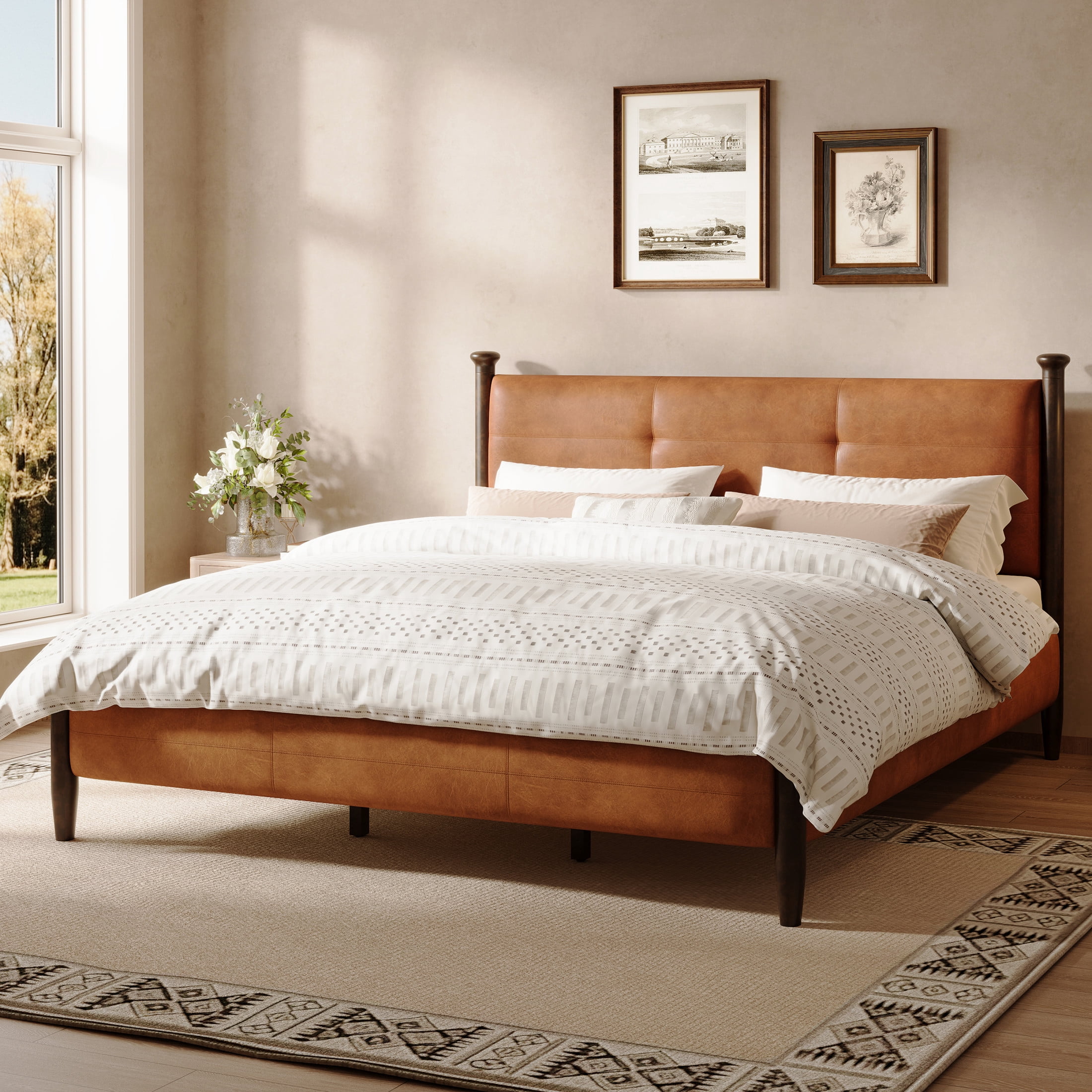 Christopher Knight Home California King Upholstered Bed Frame with ...