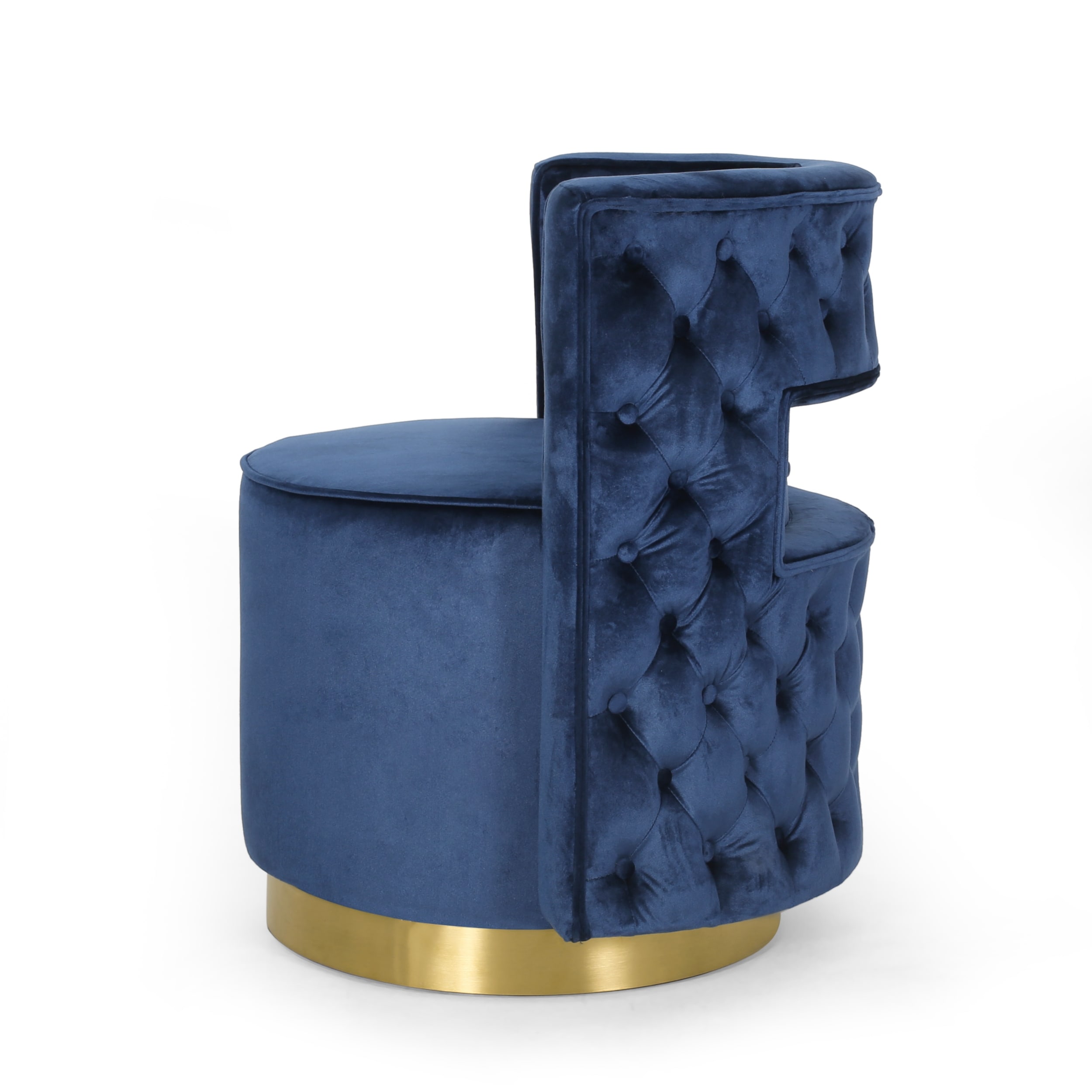 Christopher Knight Home Cardan Modern Glam Round Open Back Velvet ...