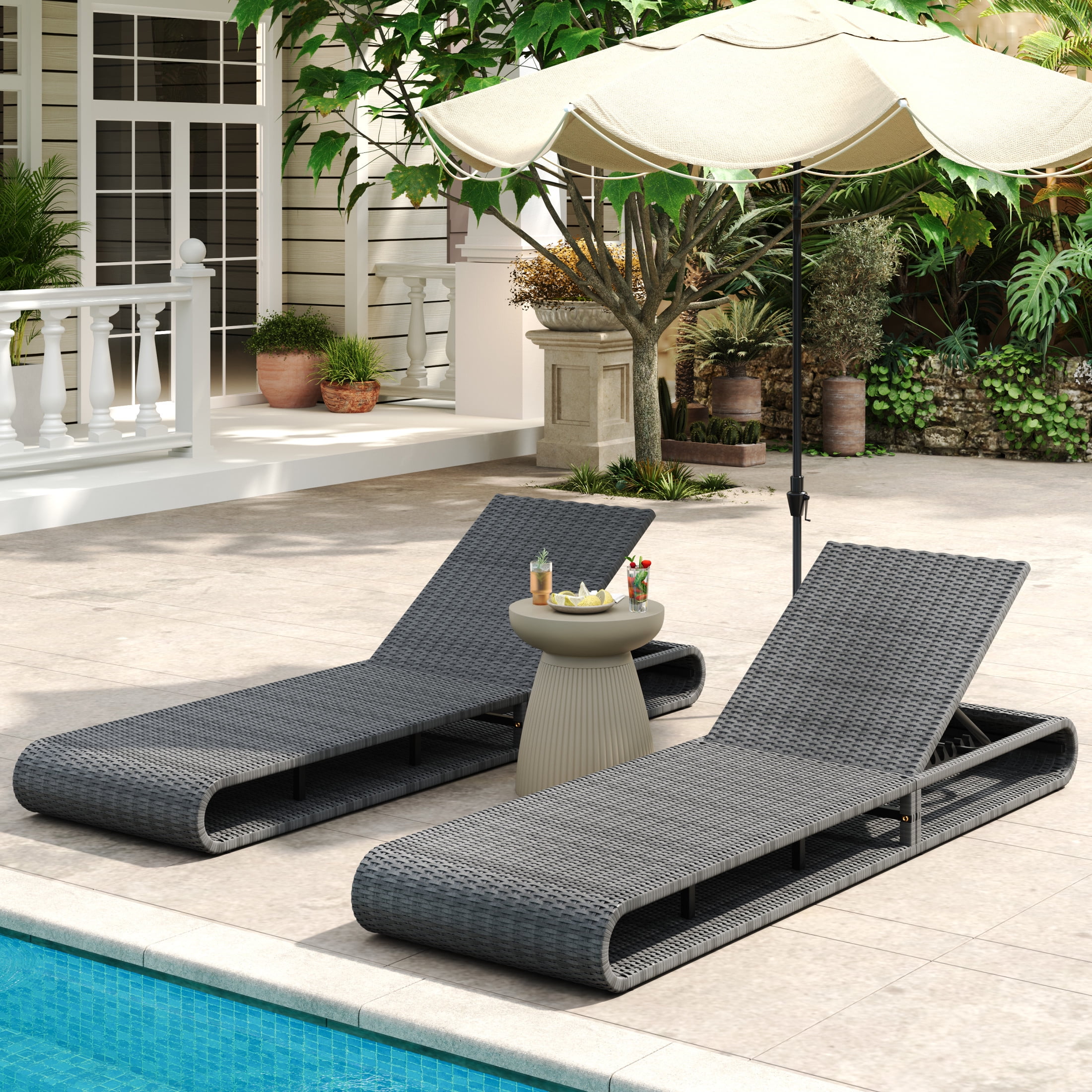 Christopher Knight Home Coastal Outdoor Chaise Lounges with Cushions ...