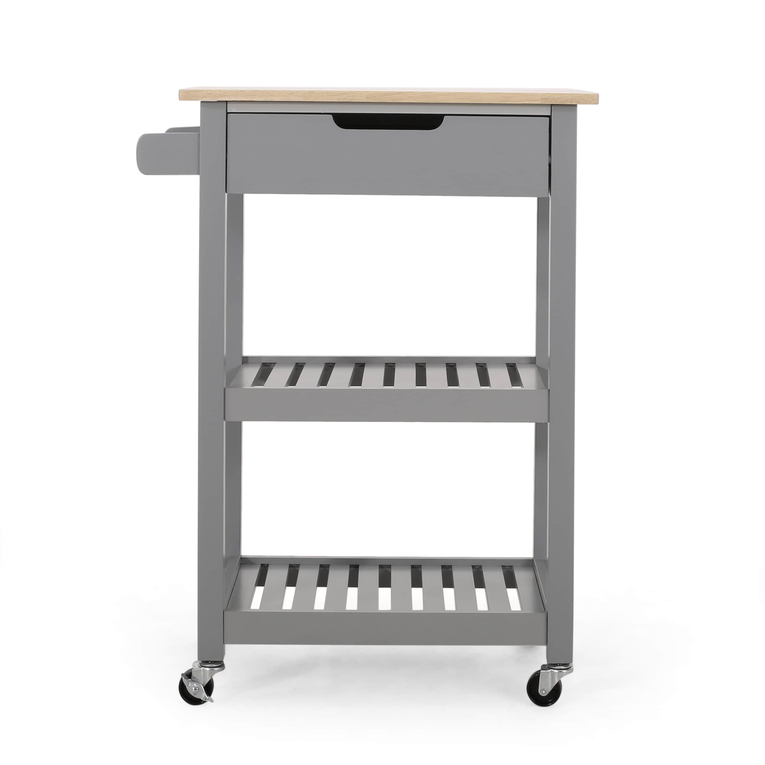 Christopher Knight Home Dade Kitchen Cart with Wheels by Gray + Natural ...