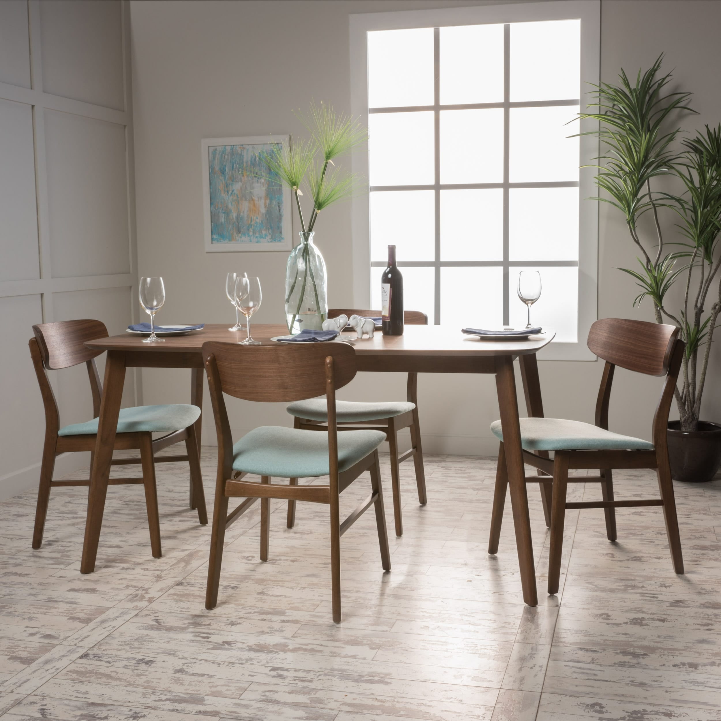 Christopher Knight Home Dimick Mid-Century Modern 5 Piece Dining Set by ...