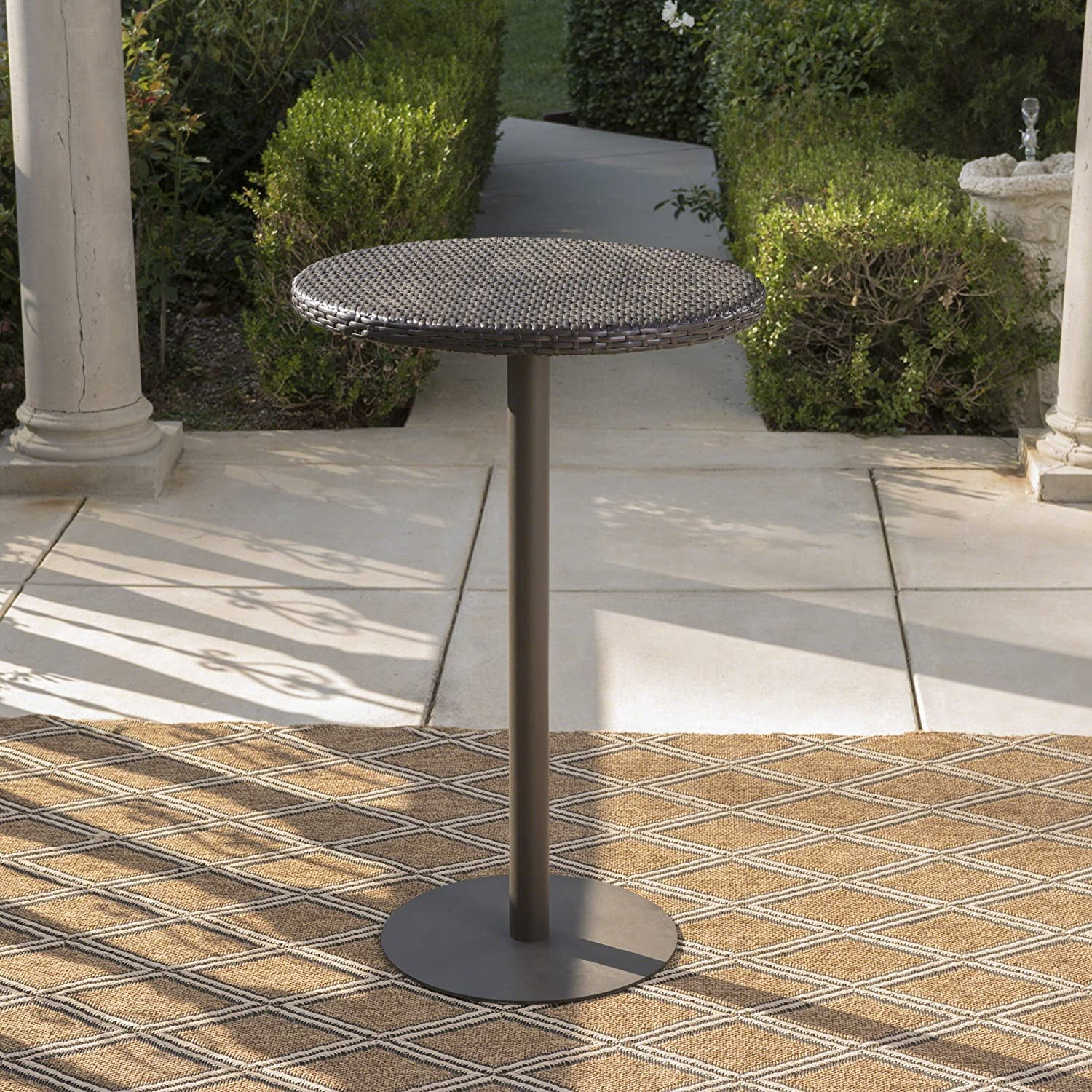Christopher Knight Home Dominic Outdoor 26" Wicker Round Bar Table ...