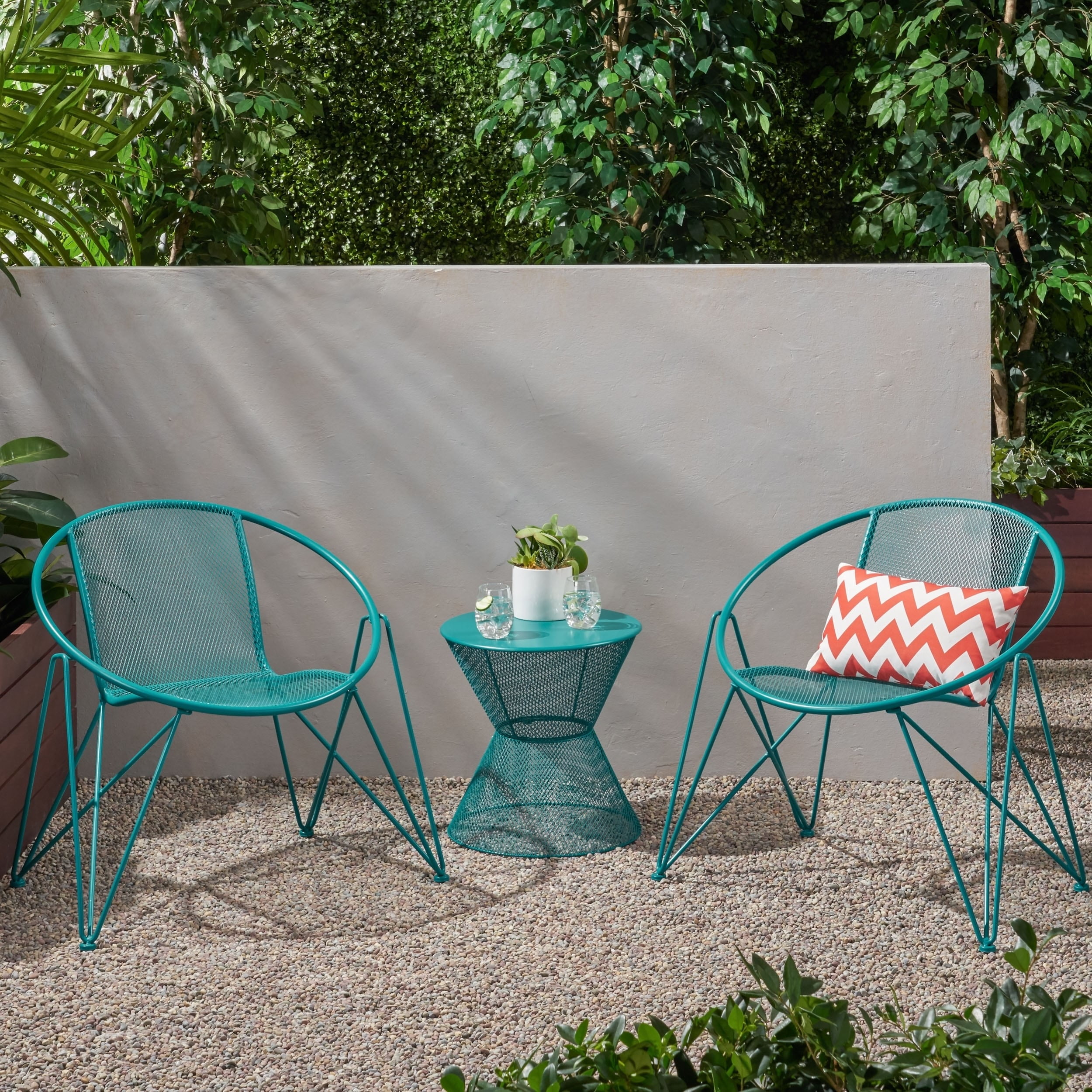 Christopher Knight Home Erikson Modern Outdoor Chat Set by Matte Teal ...