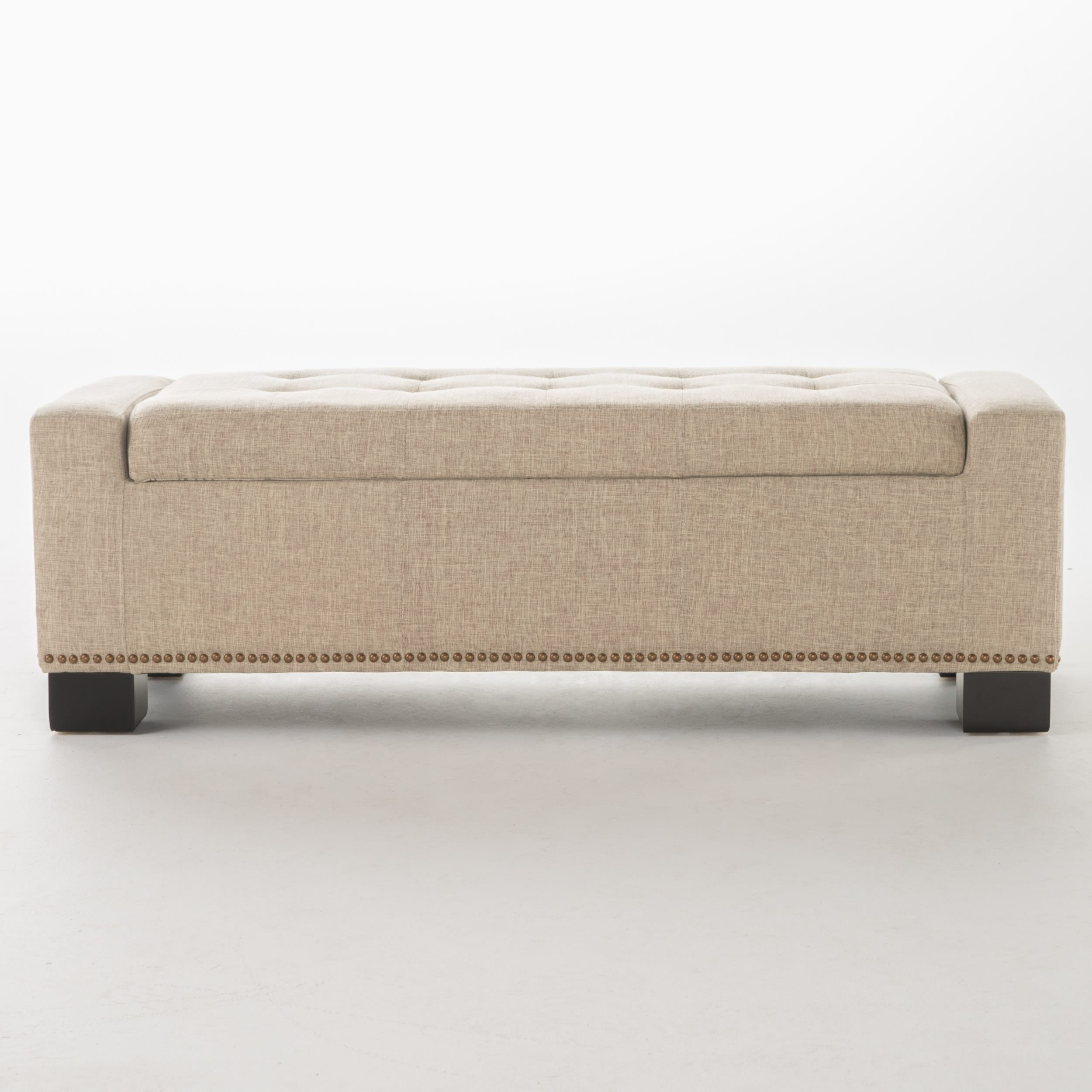 Christopher Knight Home Explorer Fabric Storage Ottoman with studs by ...