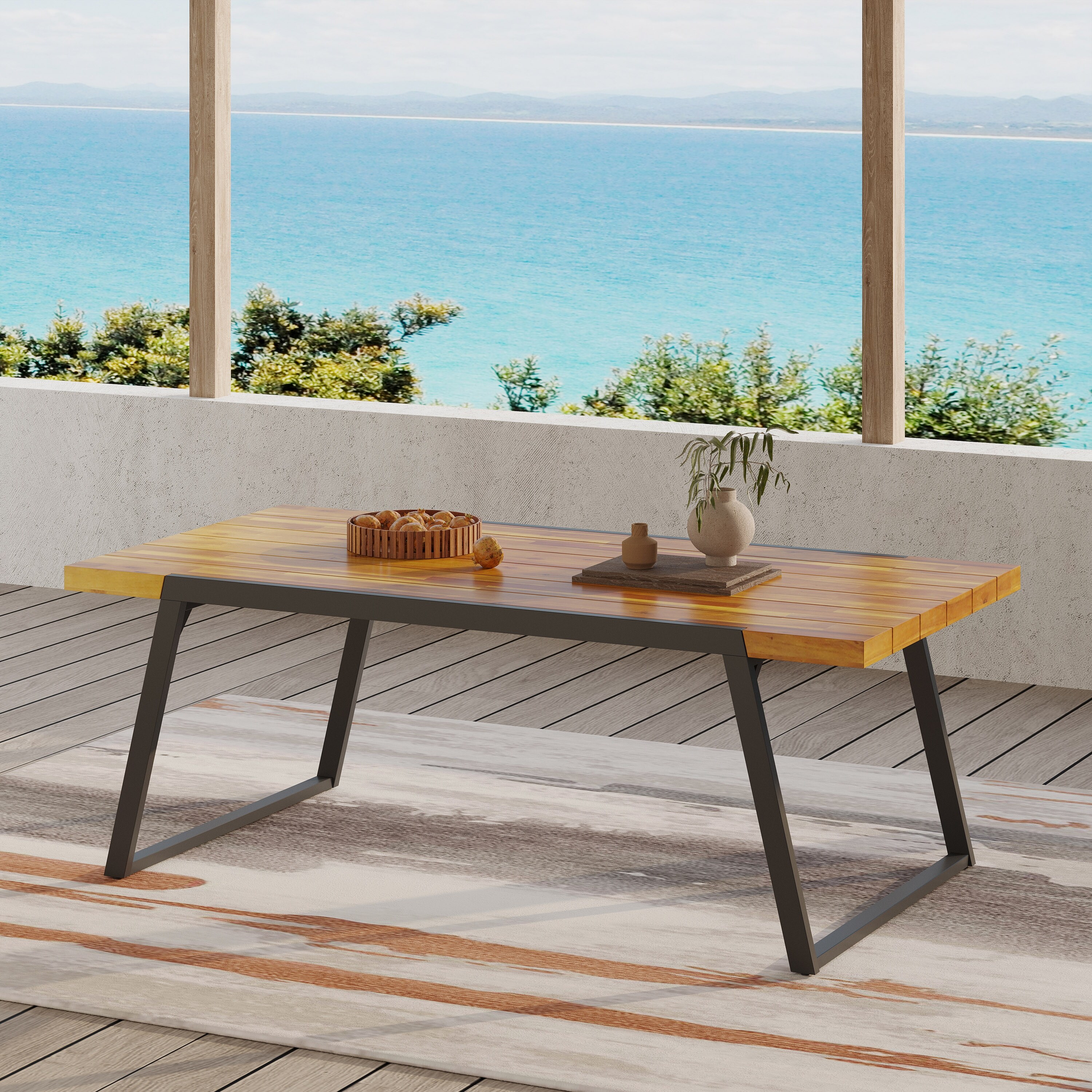 Christopher Knight Home Gaylor Outdoor Acacia Wood Dining Table by Teak ...