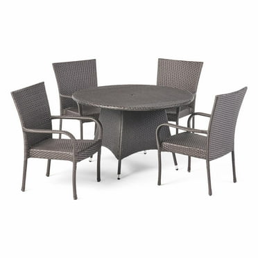 Better Homes & Gardens Tarren 5-Piece Outdoor Dining Set, Black ...