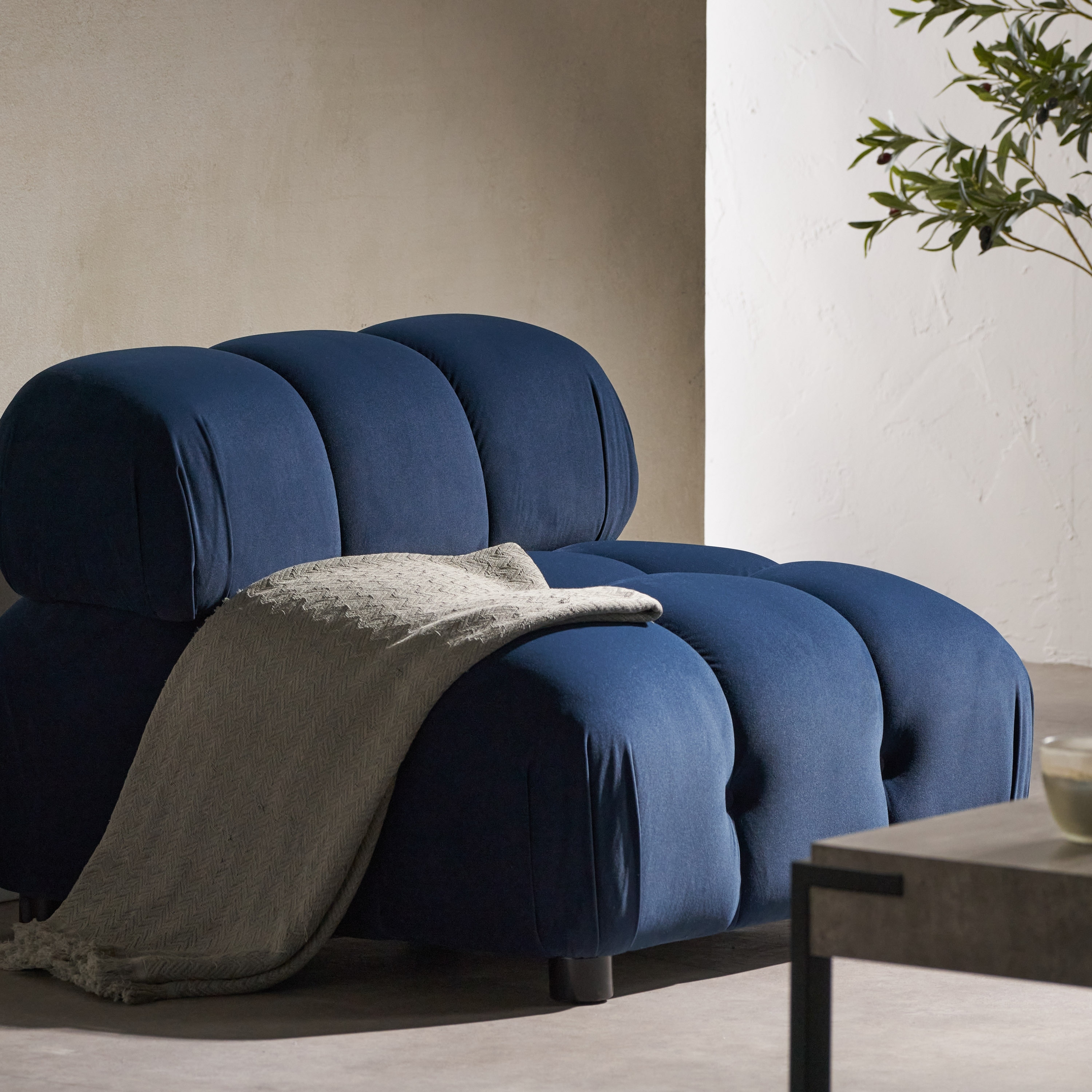 Christopher Knight Home Hennepin Velvet Tufted Club Chair by Dark Blue ...