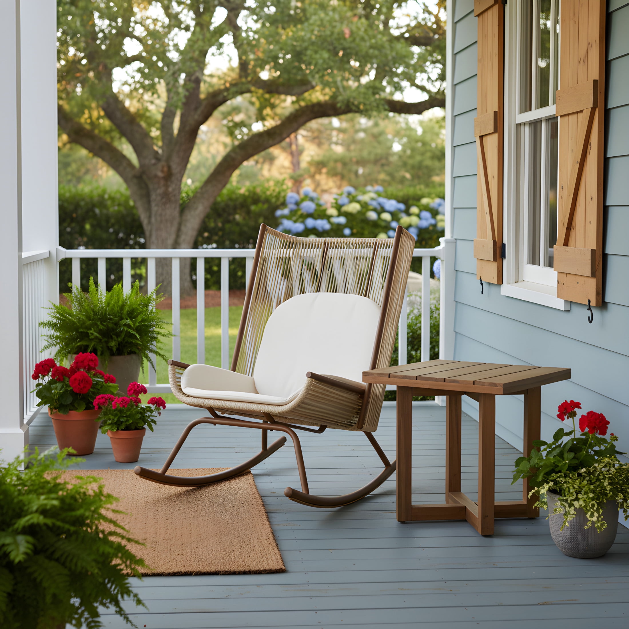Christopher Knight Home High Back Outdoor Rocking Chair with Acacia ...