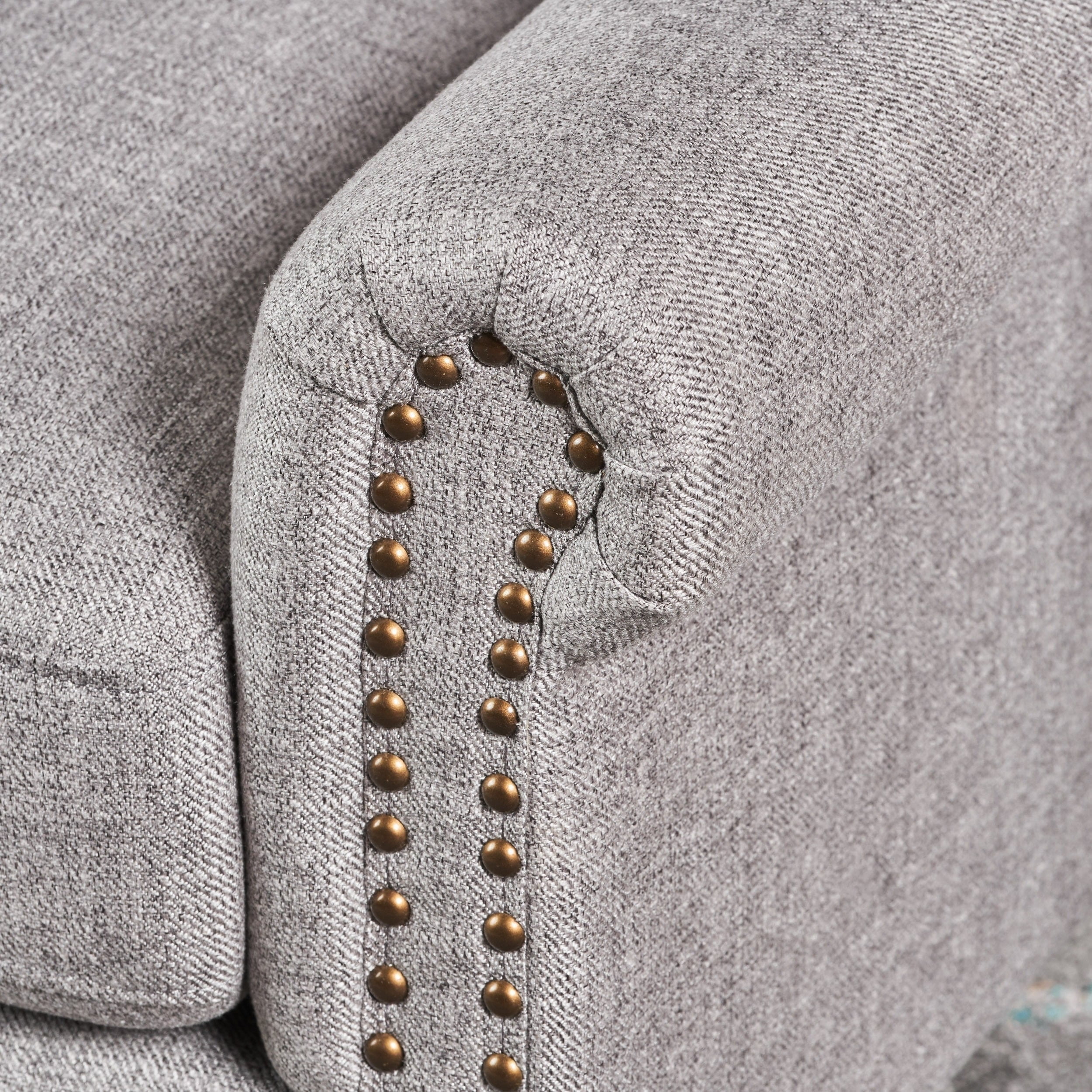 Christopher Knight Home Laird Winged Tufted Studded Fabric Club Chair ...